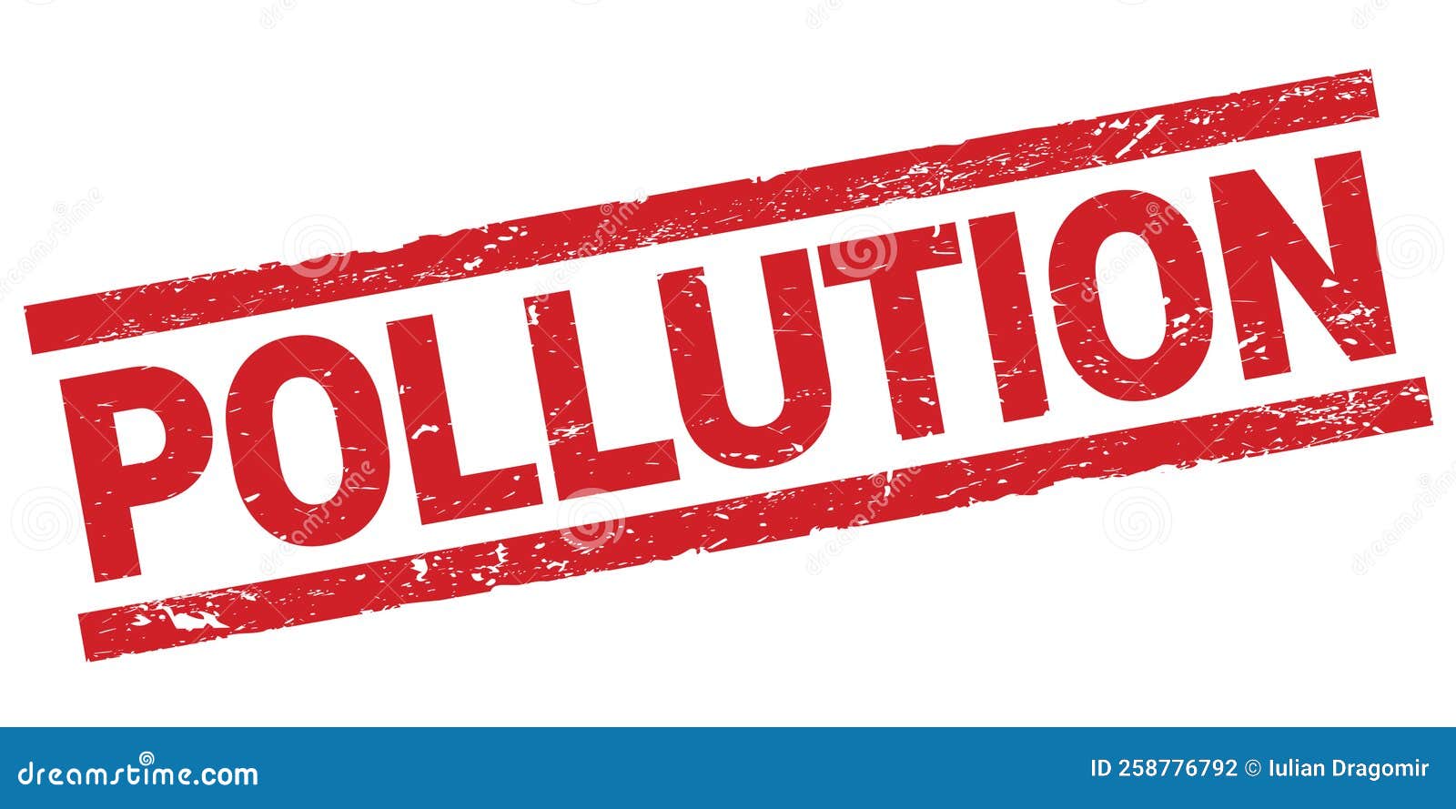 POLLUTION Text on Red Rectangle Stamp Sign Stock Illustration ...