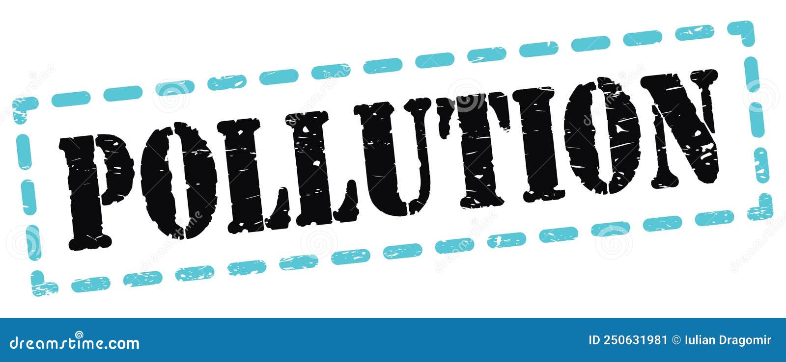 POLLUTION Text Written on Blue-black Stamp Sign Stock Illustration ...
