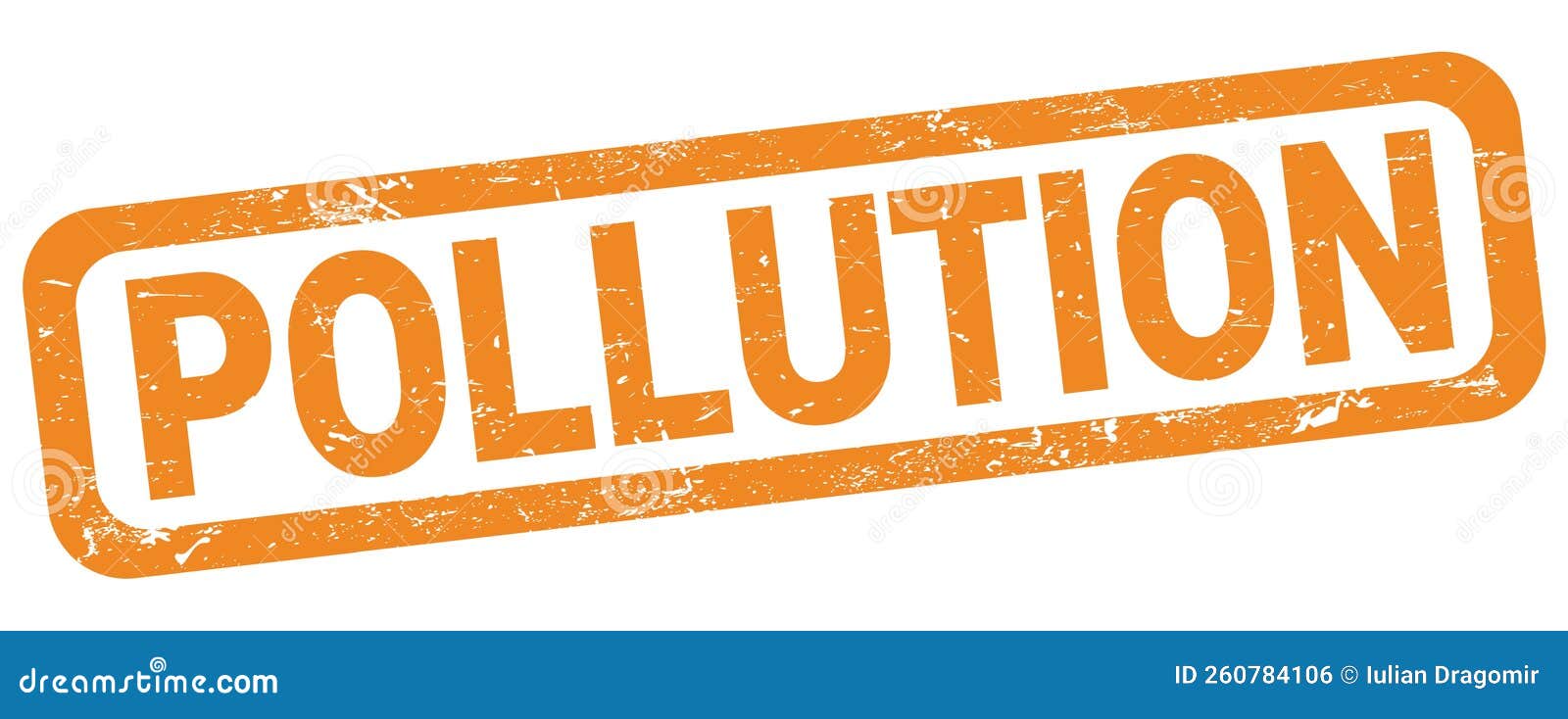POLLUTION Text Written on Orange Rectangle Stamp Stock Illustration ...