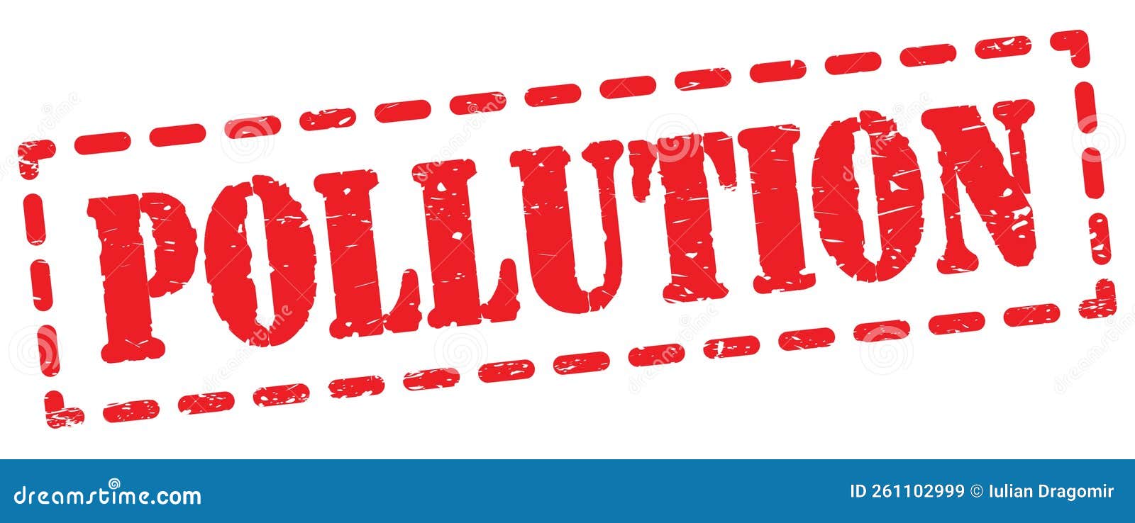 POLLUTION Text Written on Red Stamp Sign Stock Illustration ...