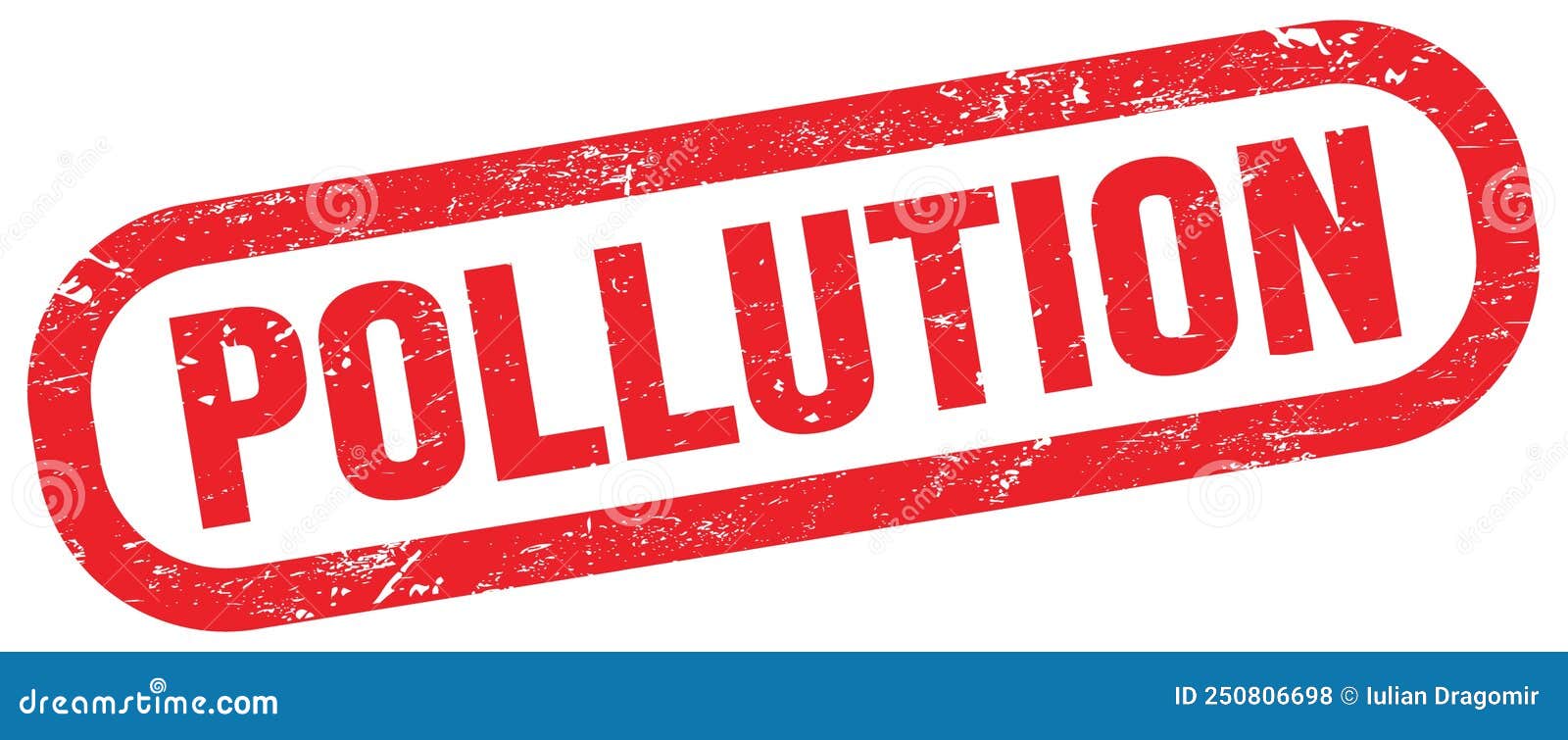 POLLUTION, Text Written on Red Stamp Sign Stock Illustration ...