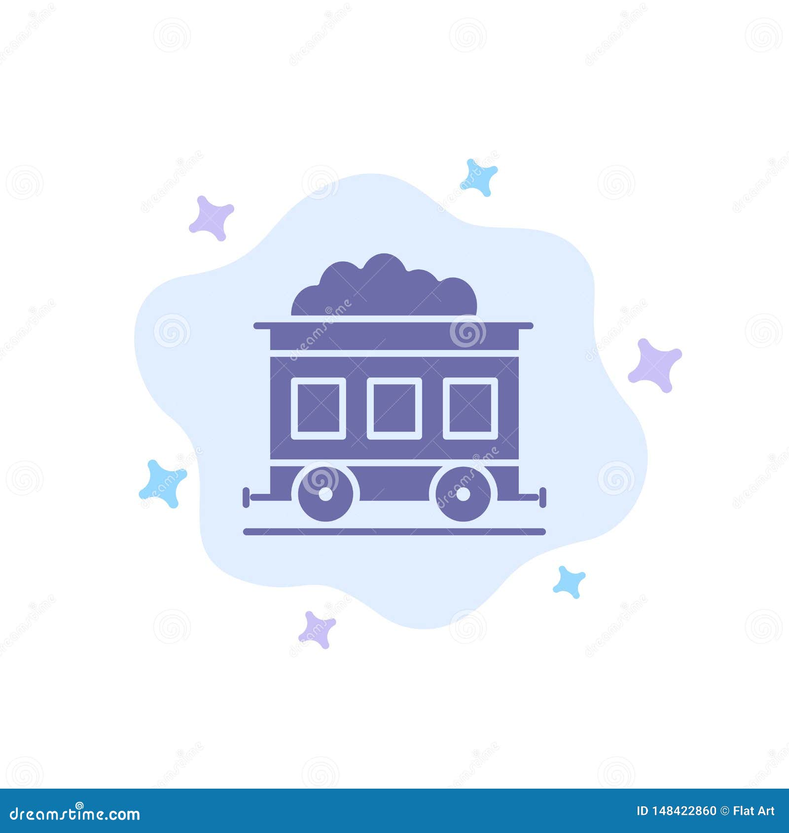 Pollution, Train, Transport Blue Icon on Abstract Cloud Background ...