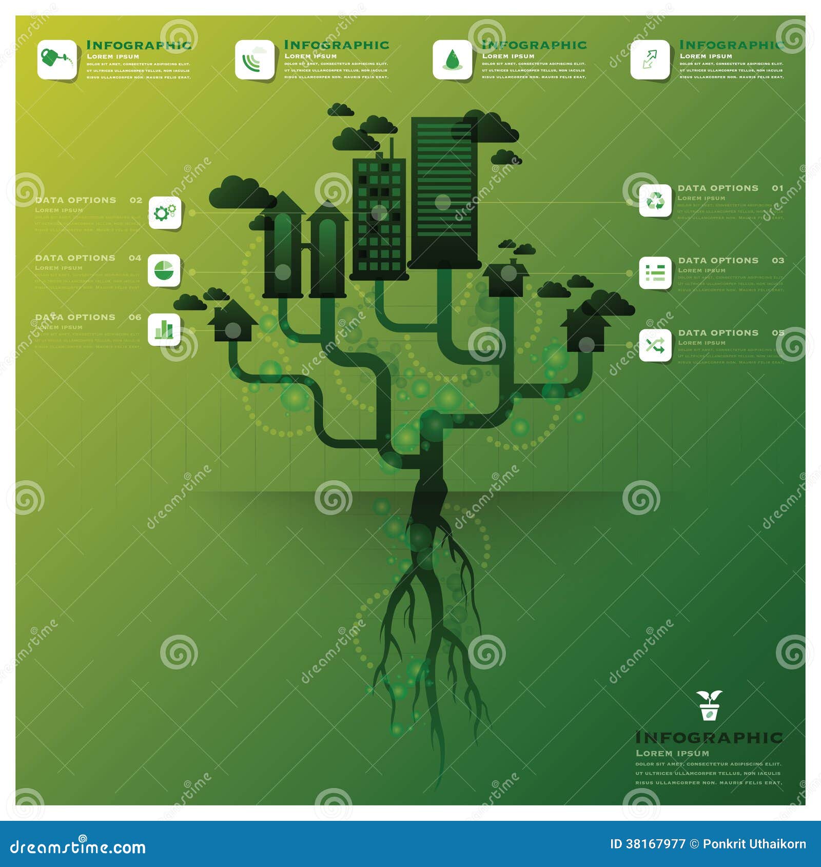 Pollution Statistic And Round Images Infographic Vector Illustration ...