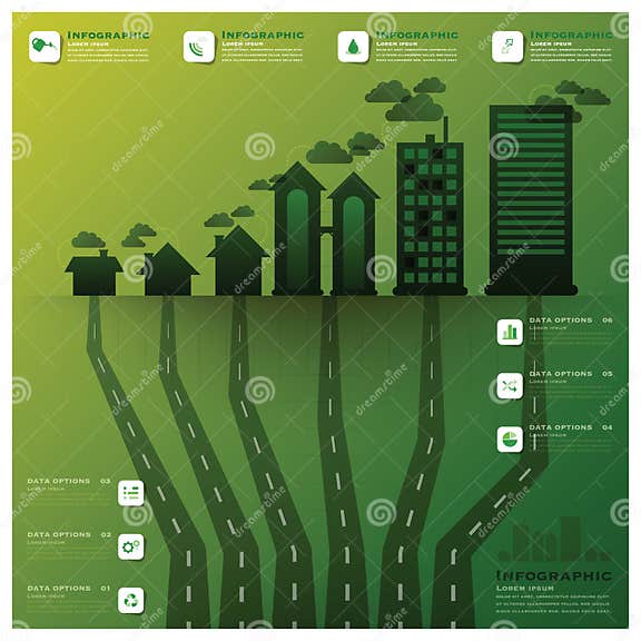 Pollution Tree and Root Infographic Design Template Stock Vector ...