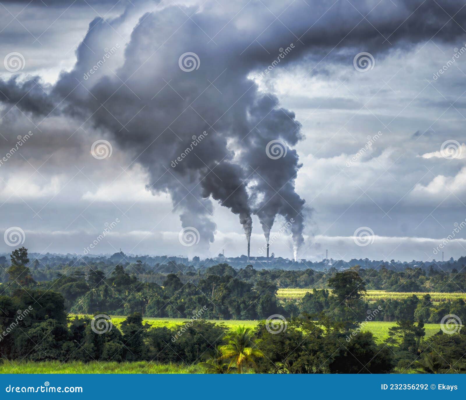 Tull sugar mill pollution stock photo. Image of equipment - 232356292