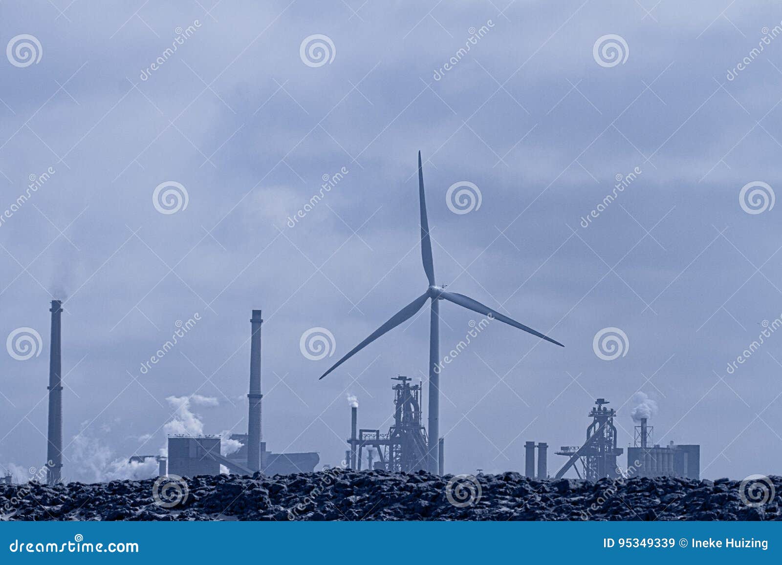Pollution and wind energy stock image. Image of pollution - 95349339