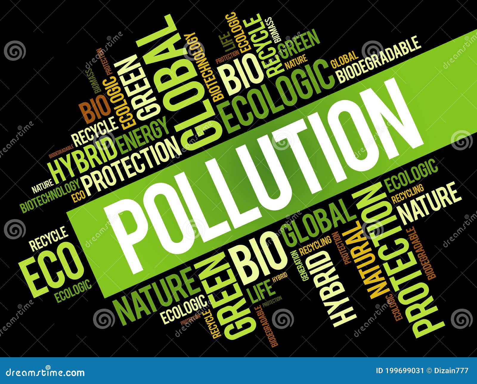Pollution word cloud stock illustration. Illustration of denial - 199699031