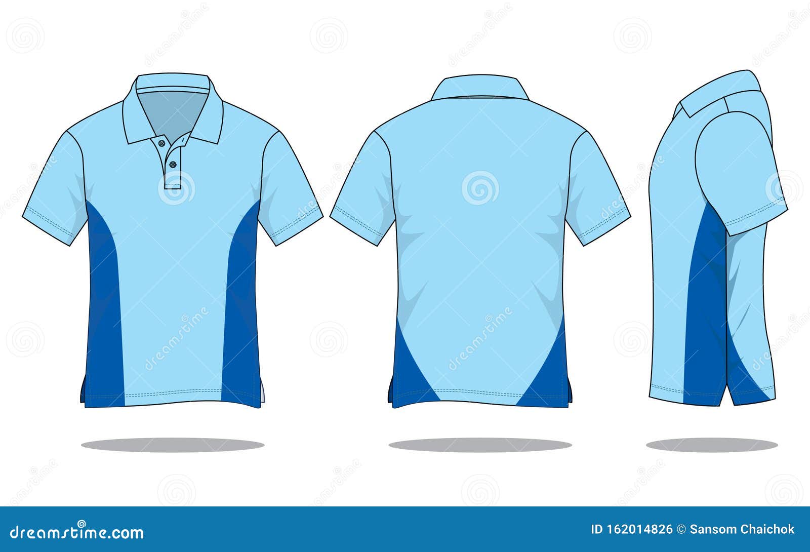 Polo Shirt Design Vector with Light Blue/Blue Colors. Stock ...