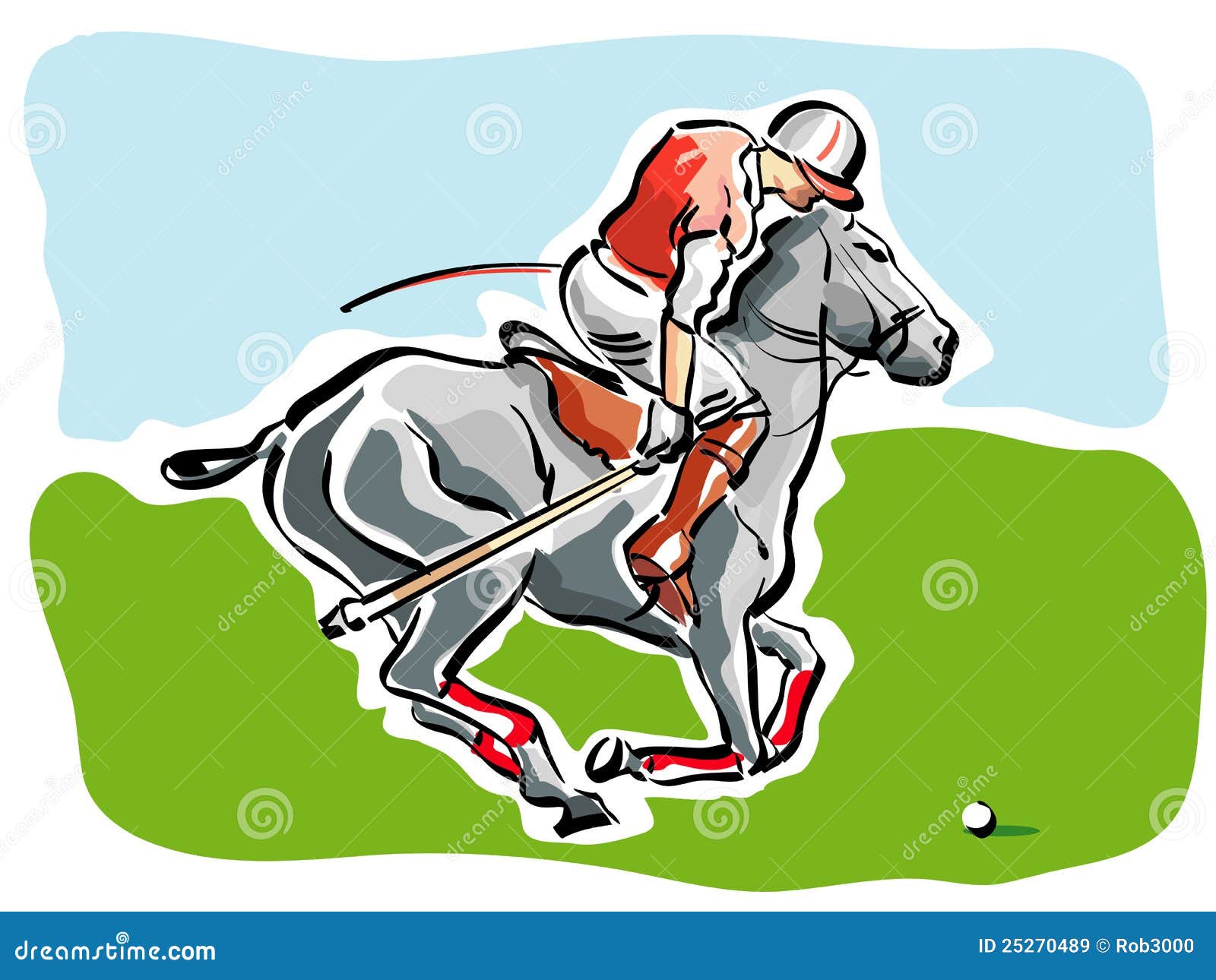 Polo Player stock vector. Illustration of ball, team - 25270489