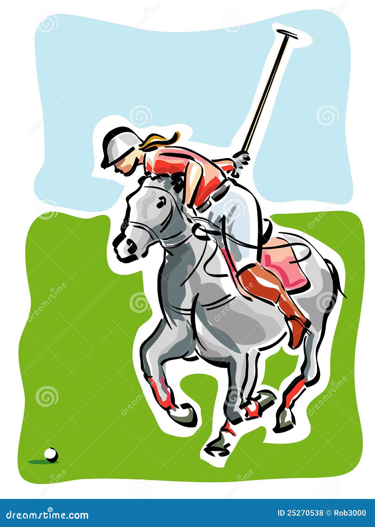 Polo Player stock vector. Illustration of game, equestrian - 25270538