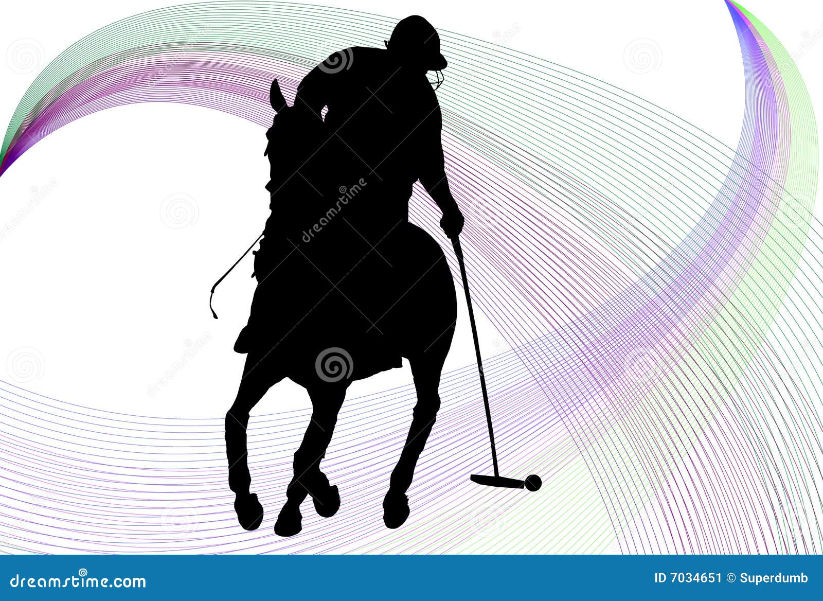 Polo Player With Rearing Up Horse And Long Handled Mallet Icons For ...