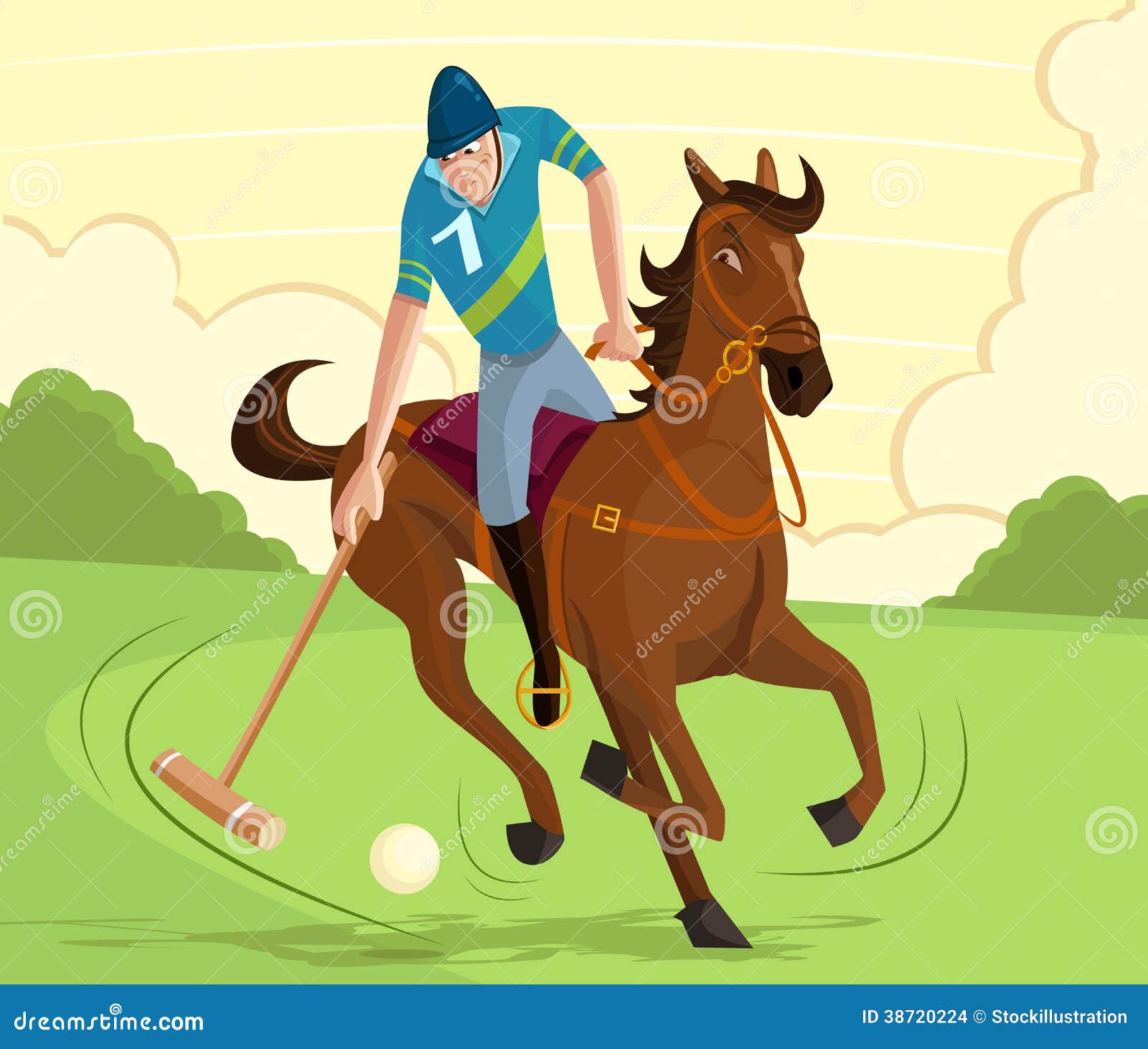 Polo Player stock vector. Illustration of mallet, event - 38720224