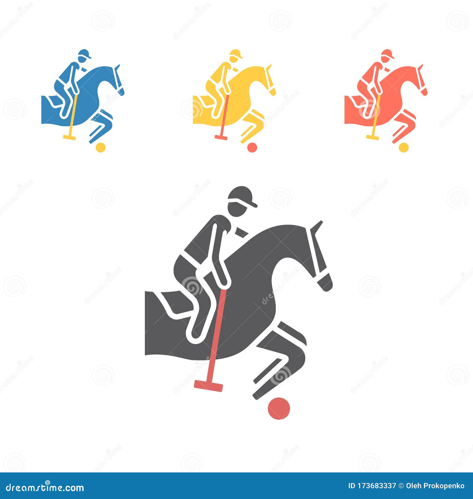Polo Player Icon. Vector Signs for Web Graphics. Stock Vector ...