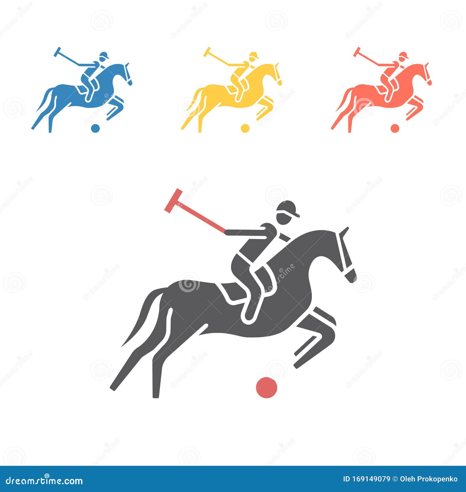 Polo Player Icon. Vector Signs for Web Graphics. Stock Vector ...