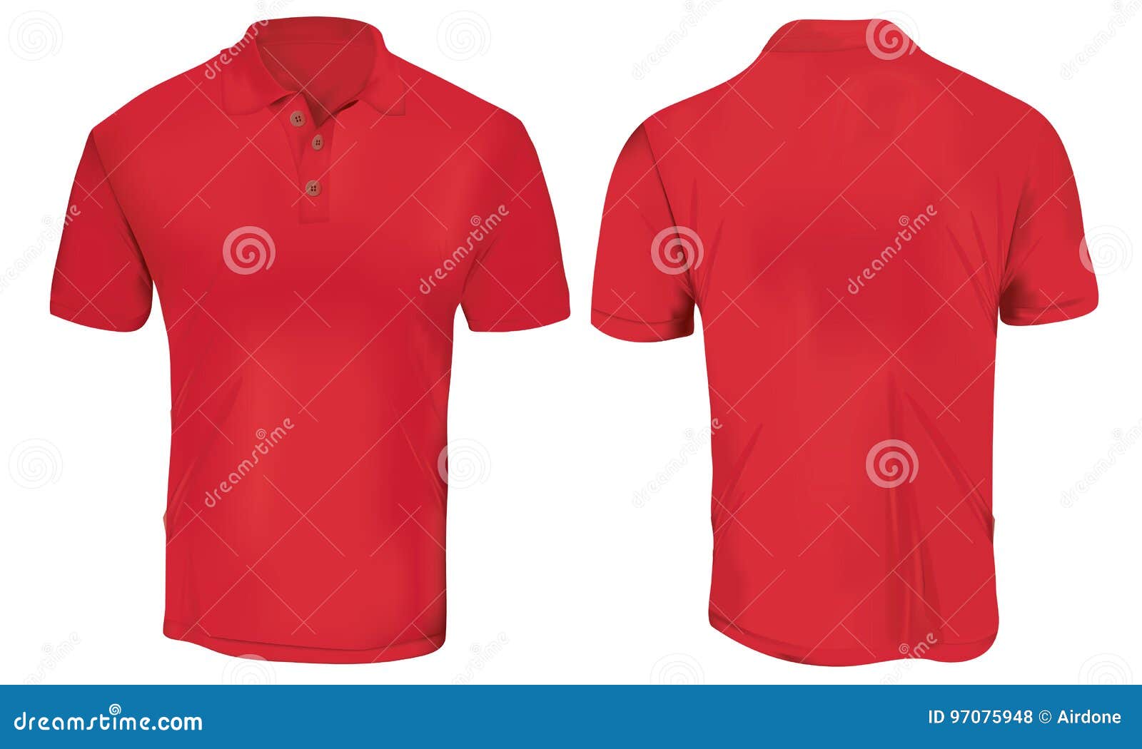 Polo Shirt Template rojo ilustración del vector. Ilustración de tapa ...