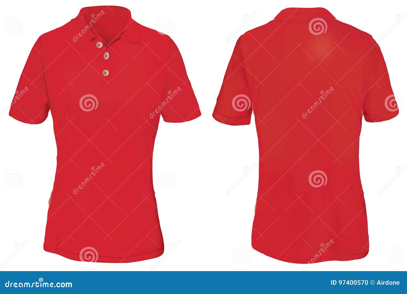 Polo Shirt Template Rojo Para La Mujer Ilustración del Vector ...
