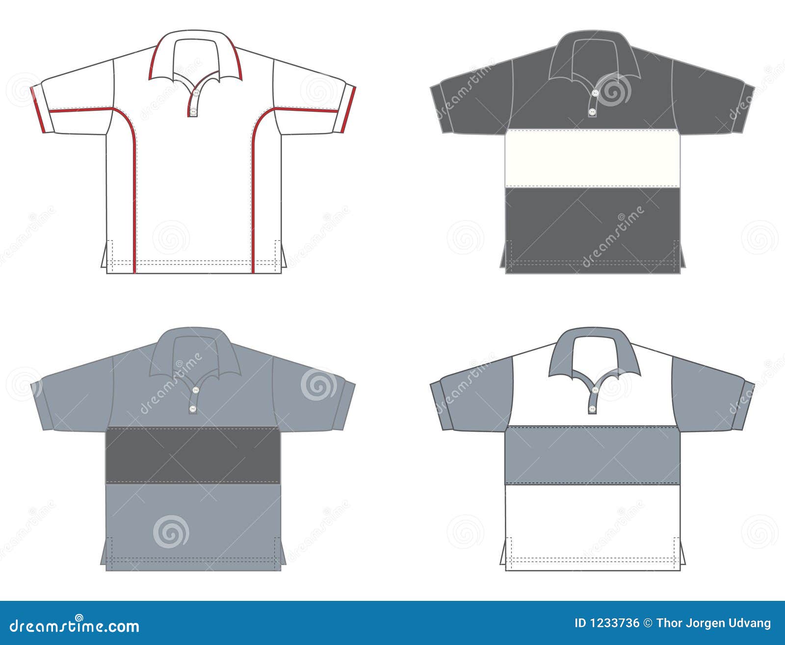 Polo-shirts, Different Models and Colours Stock Vector - Illustration ...