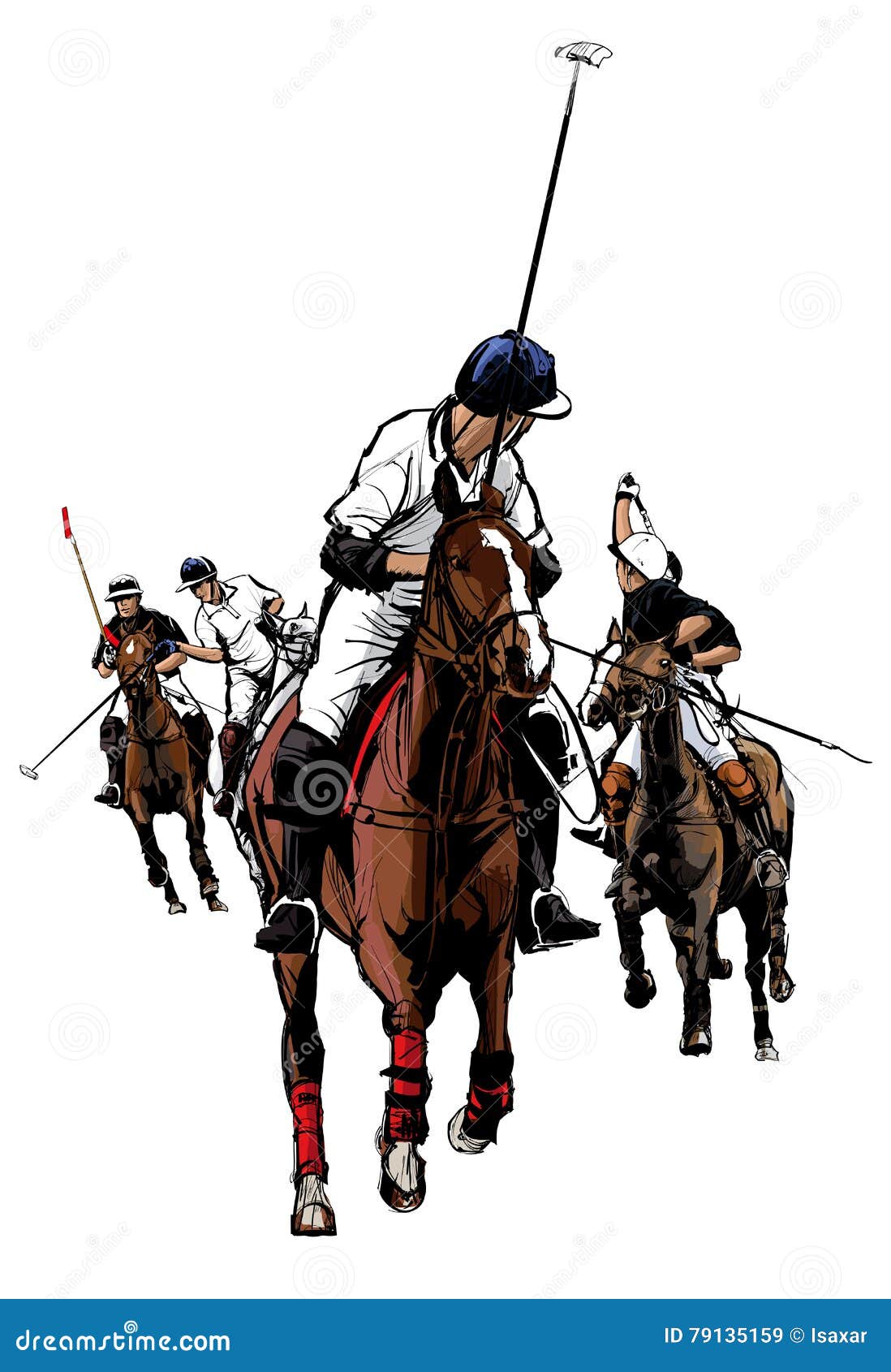 Polo Sport Player on Horseback Stock Vector - Illustration of rider ...