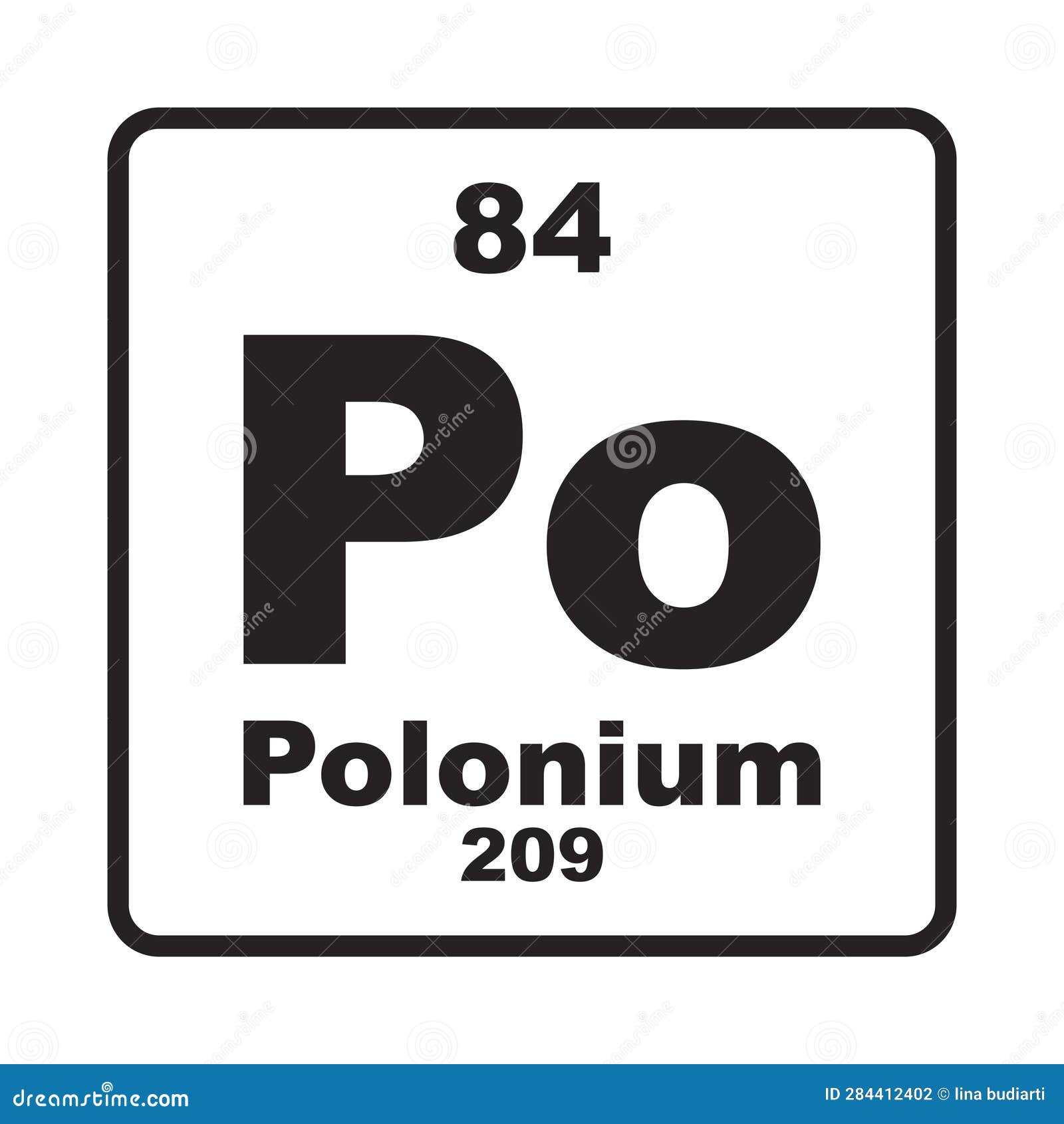Polonium, Element With Symbol Po, On The Periodic Table Vector ...