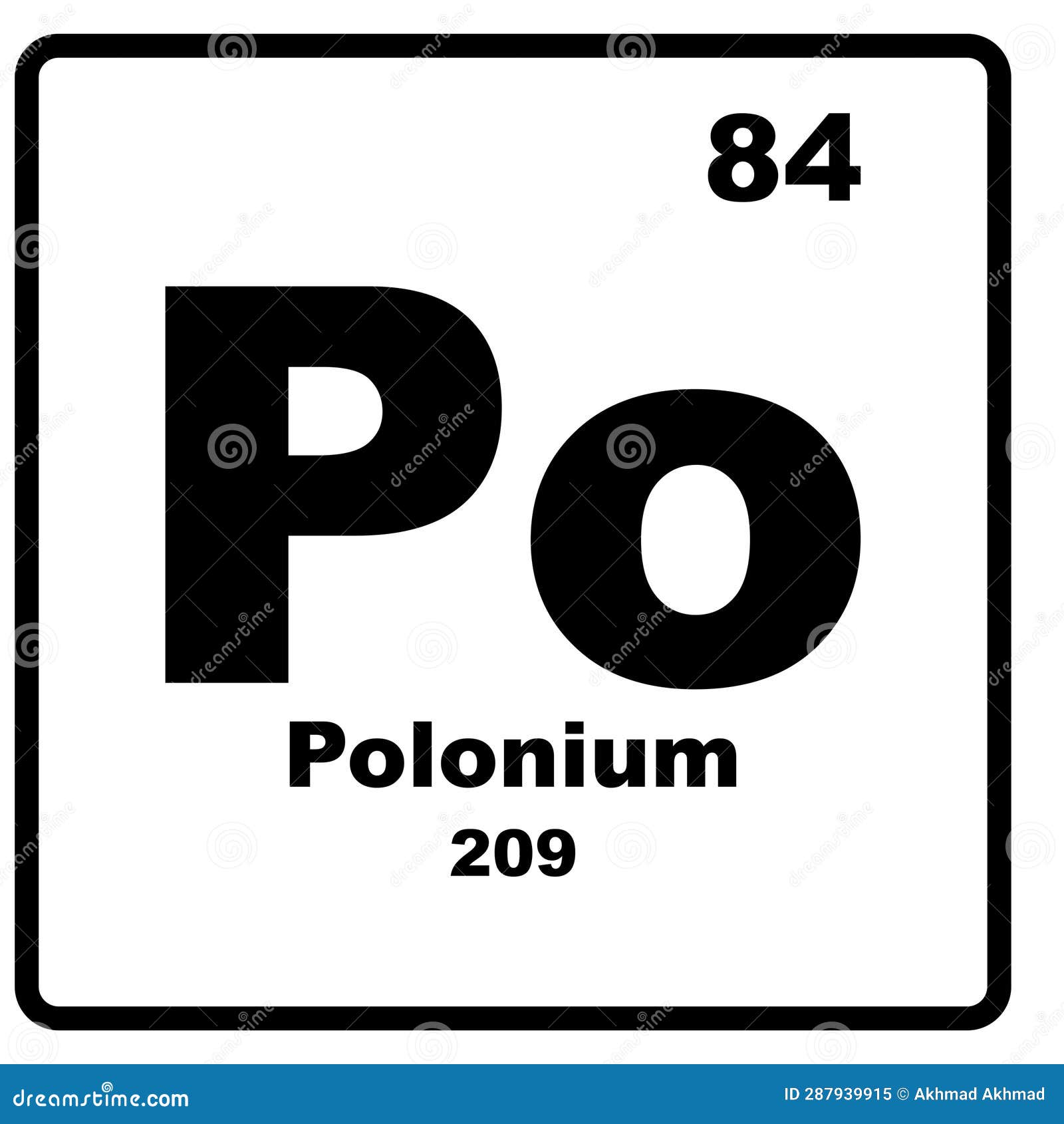 Polonium, Element With Symbol Po, On The Periodic Table Vector ...