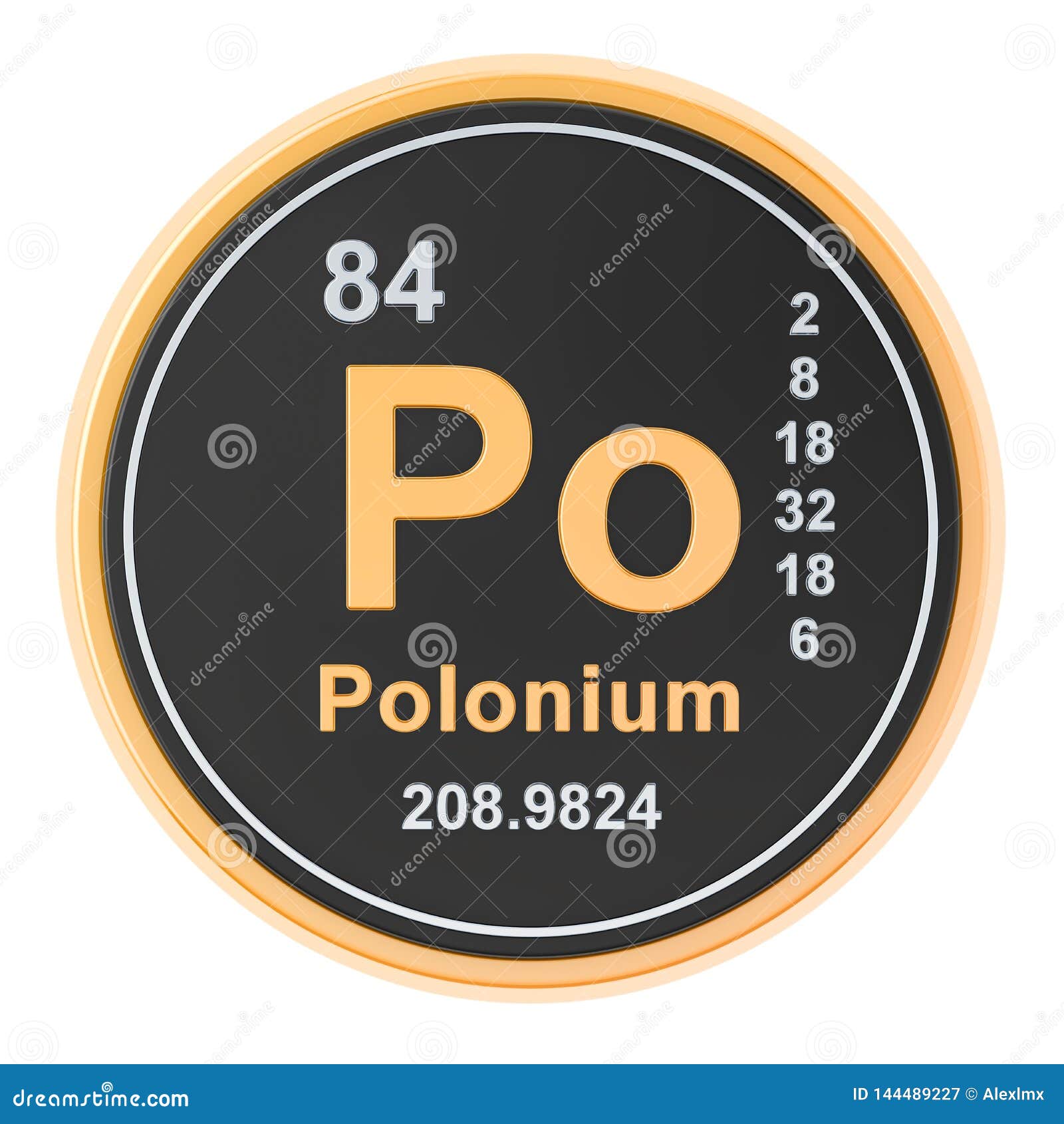 Polonium, 3D Rendering Of Symbols Of The Elements Of The Periodic Table ...