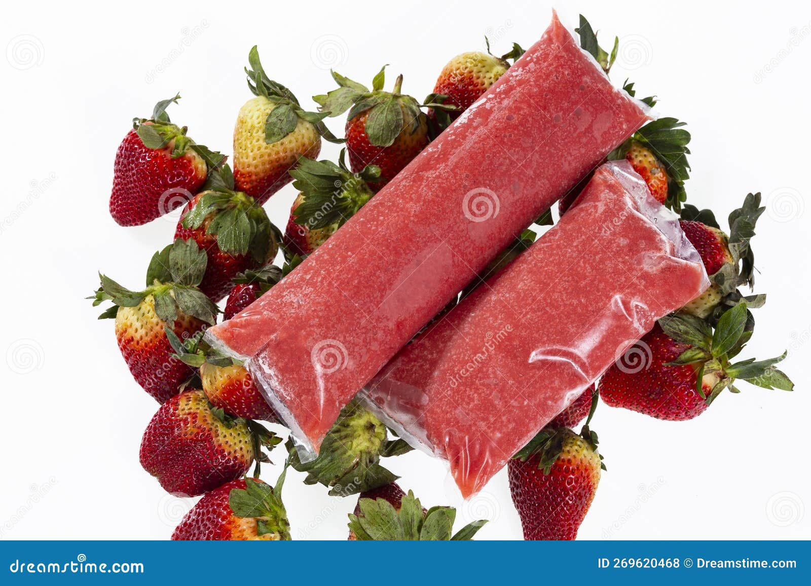 Polpa Saborosa De Fruta Polpa Congelada De Morango Foto de Stock ...