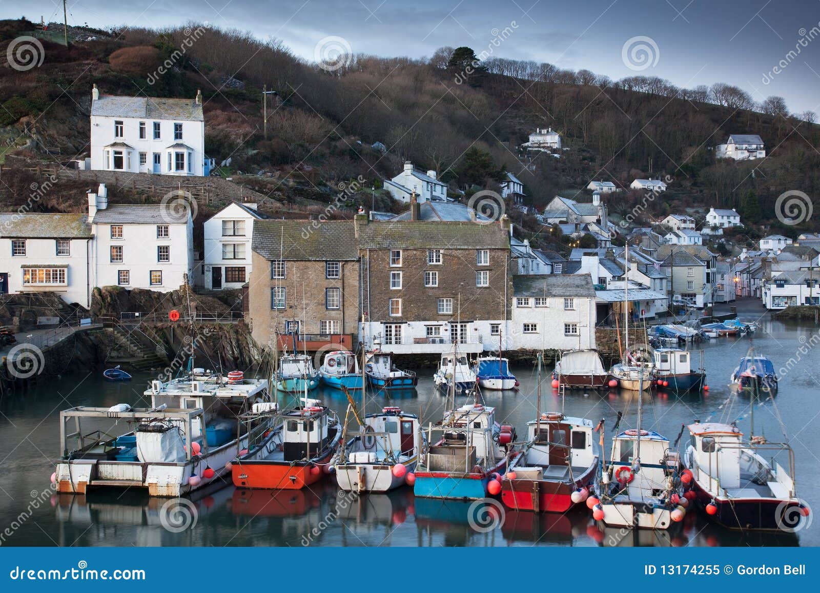 Polperro Fishing Port in Cornwall England Stock Image - Image of docks ...