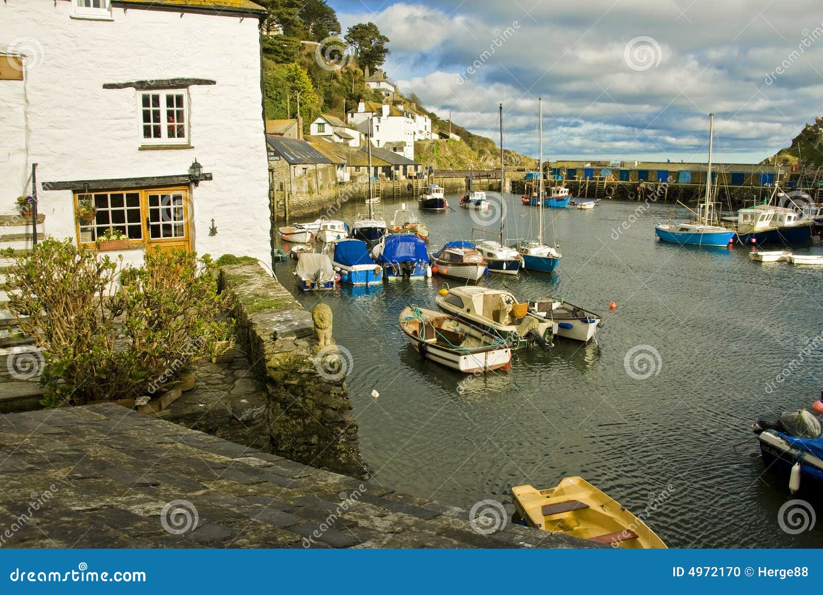 Polperro Harbour stock photo. Image of buoy, cornwall - 4972170