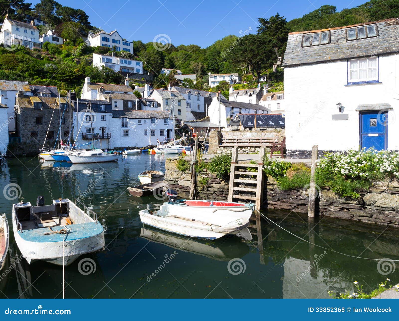 Polperro Harbour Cornwall England Stock Photo - Image of destinations ...