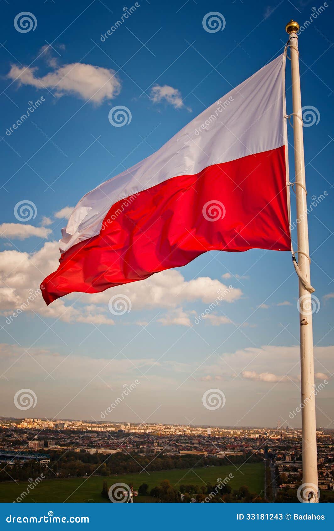 Polsk flagga fotografering för bildbyråer. Bild av bild - 33181243