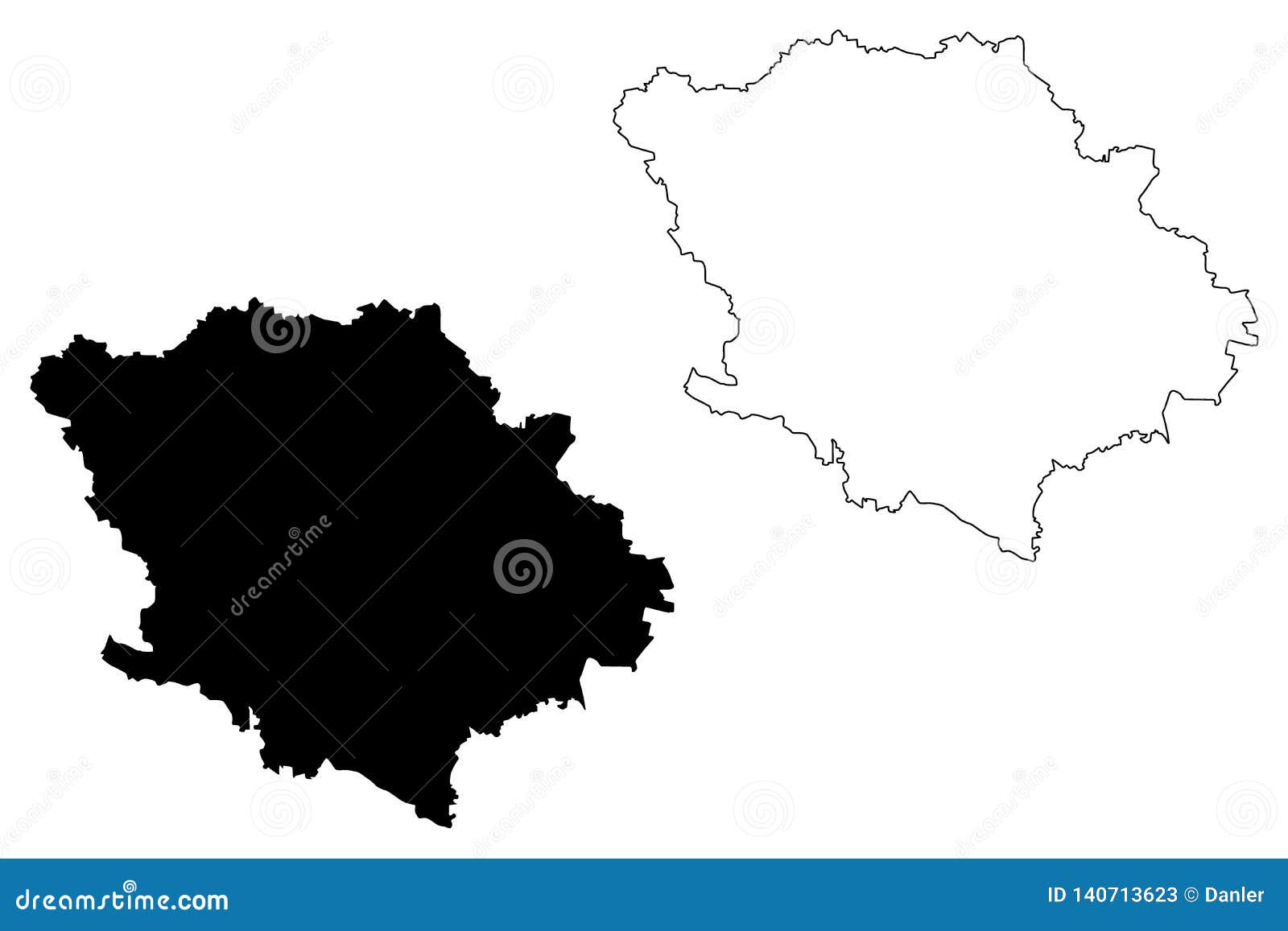 Kremenchuk Map Vector Poster High Detailed Map In National Yellow Blue ...