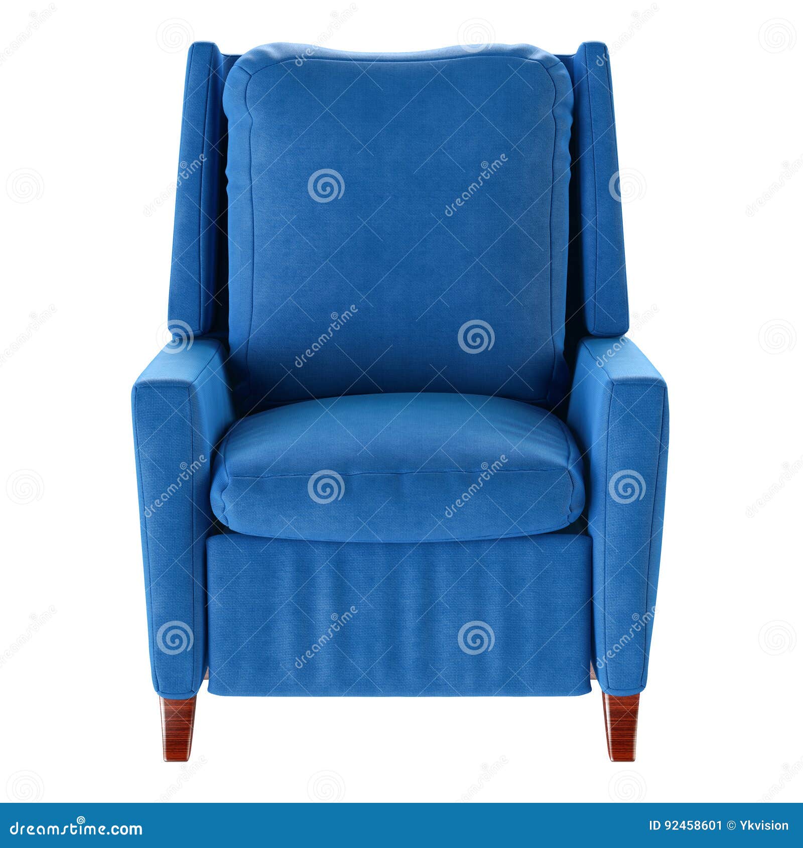 Poltrona Blu Semplice Isolata Front View 3d Immagine Stock - Immagine ...