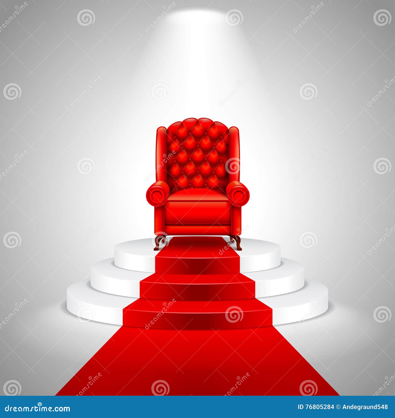 Poltrona Reale Sulle Scale Con Tappeto Rosso Illustrazione Vettoriale ...