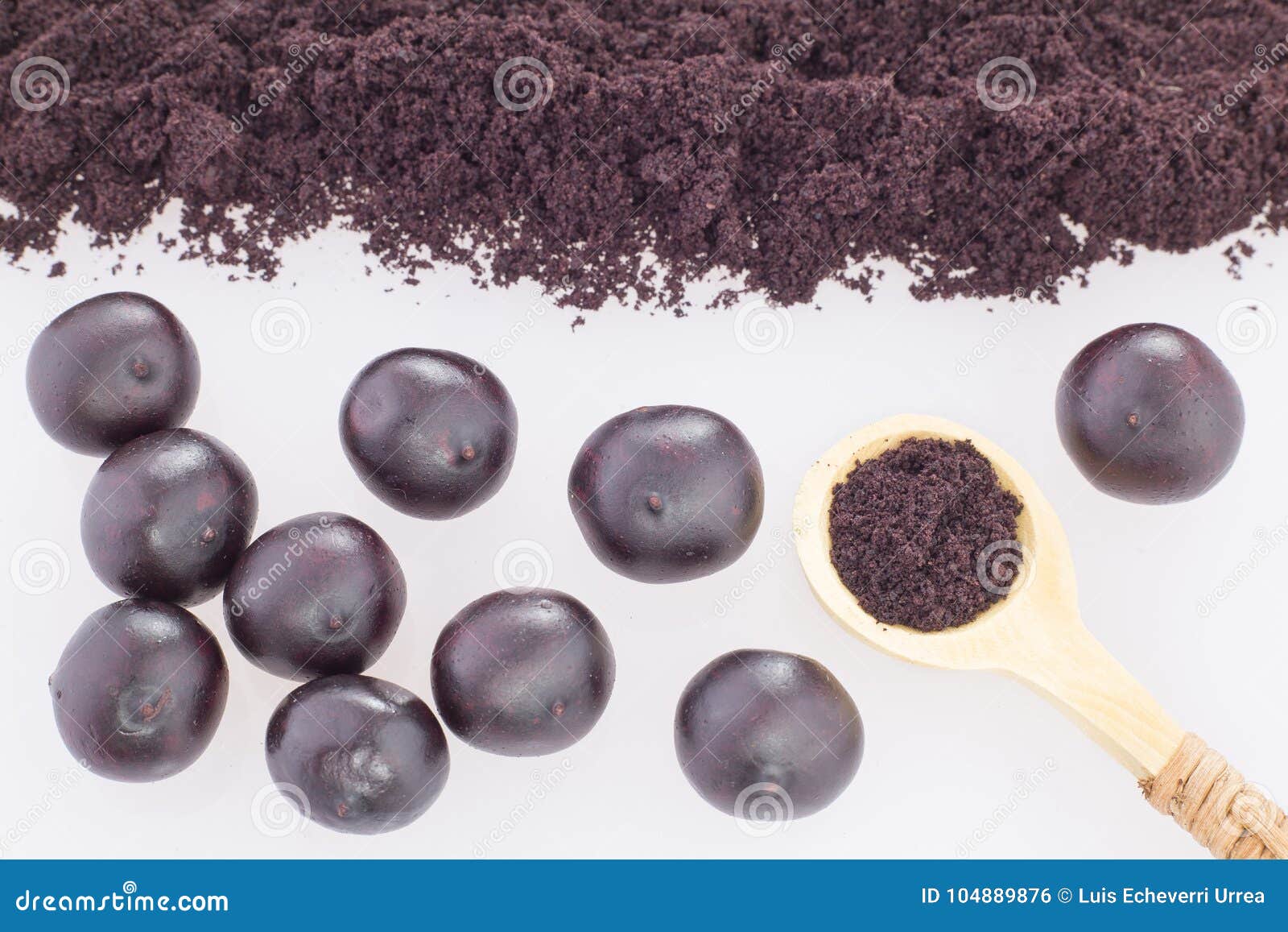 Polvo De Acai - Oleracea Del Euterpe Foto de archivo - Imagen de fruta ...