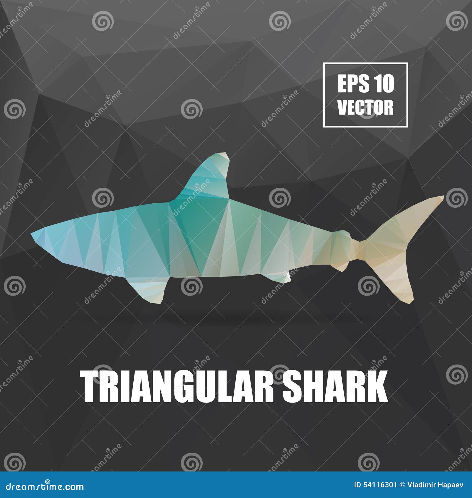 Poly Design. Shark Triangular Illustration. Shark Stock Vector ...