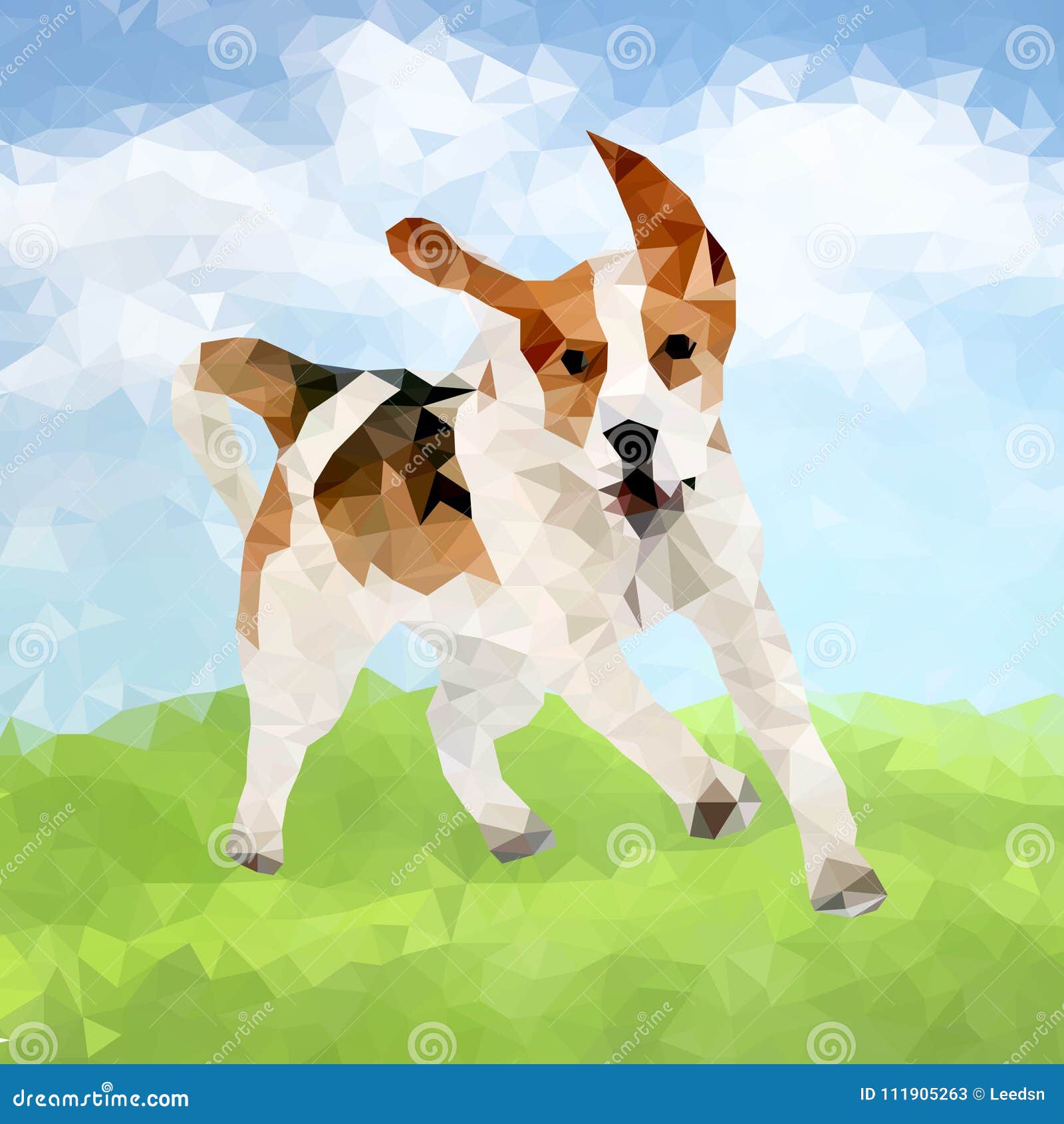 Poly Dog Outdoors-04 stock vector. Illustration of abstract - 111905263