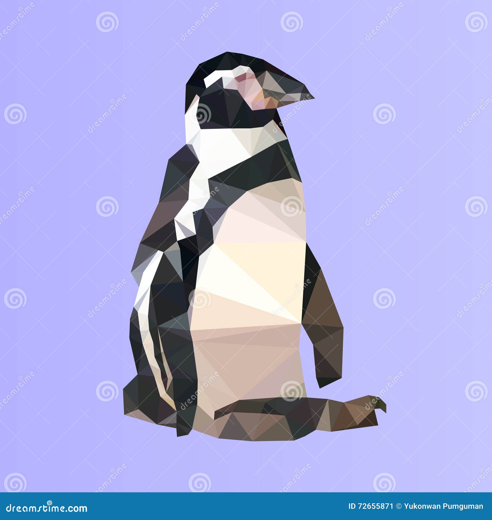 Poly Low Penguin, Polygon Triangle Bird, Isolated Animal, Vector Stock ...
