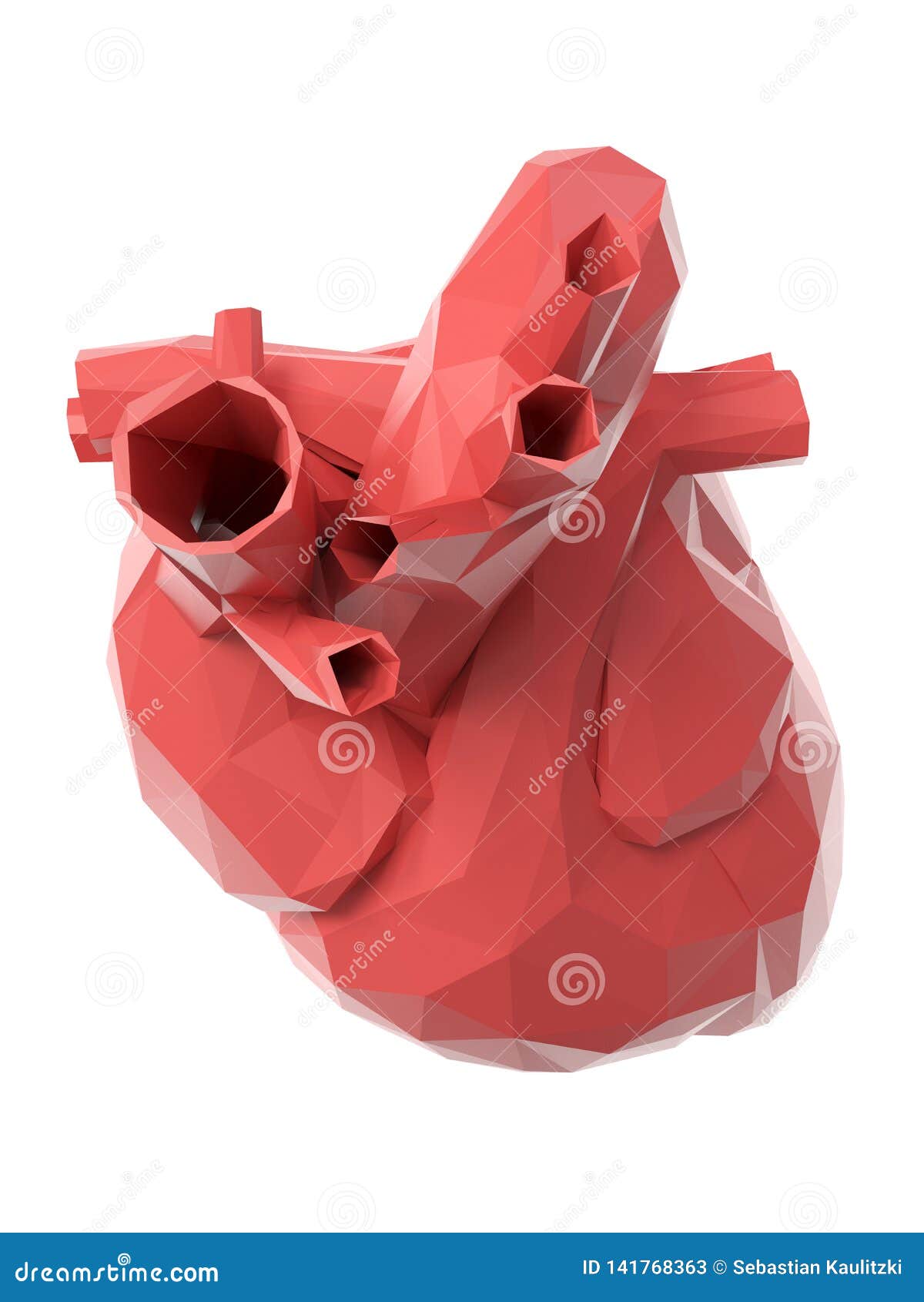 A poly style heart stock illustration. Illustration of circulatory ...