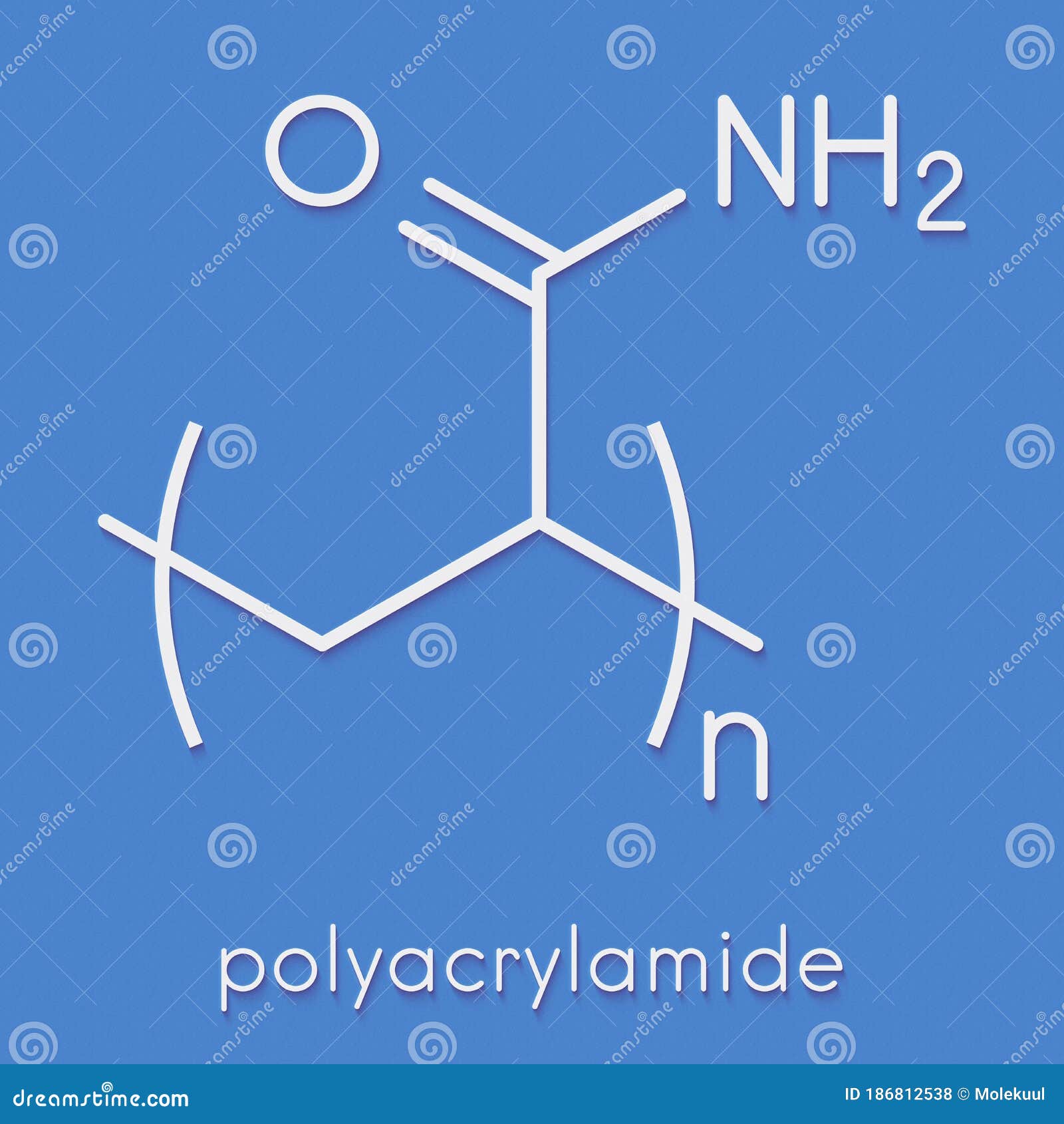 Polyacrylamide PAM Polymer, Chemical Structure. Skeletal Formula. Stock ...