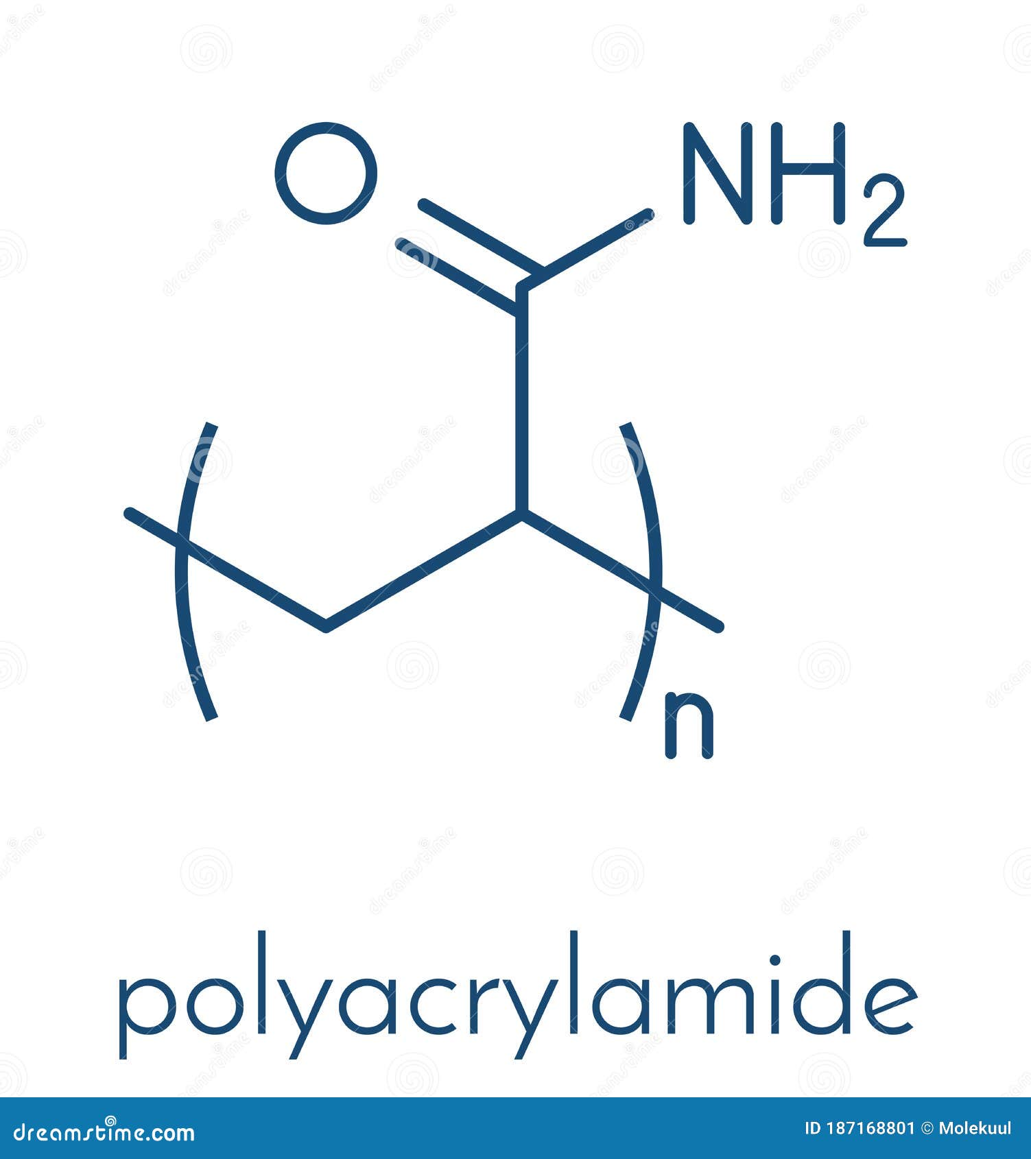 Polyacrylamide PAM Polymer, Chemical Structure. Skeletal Formula ...