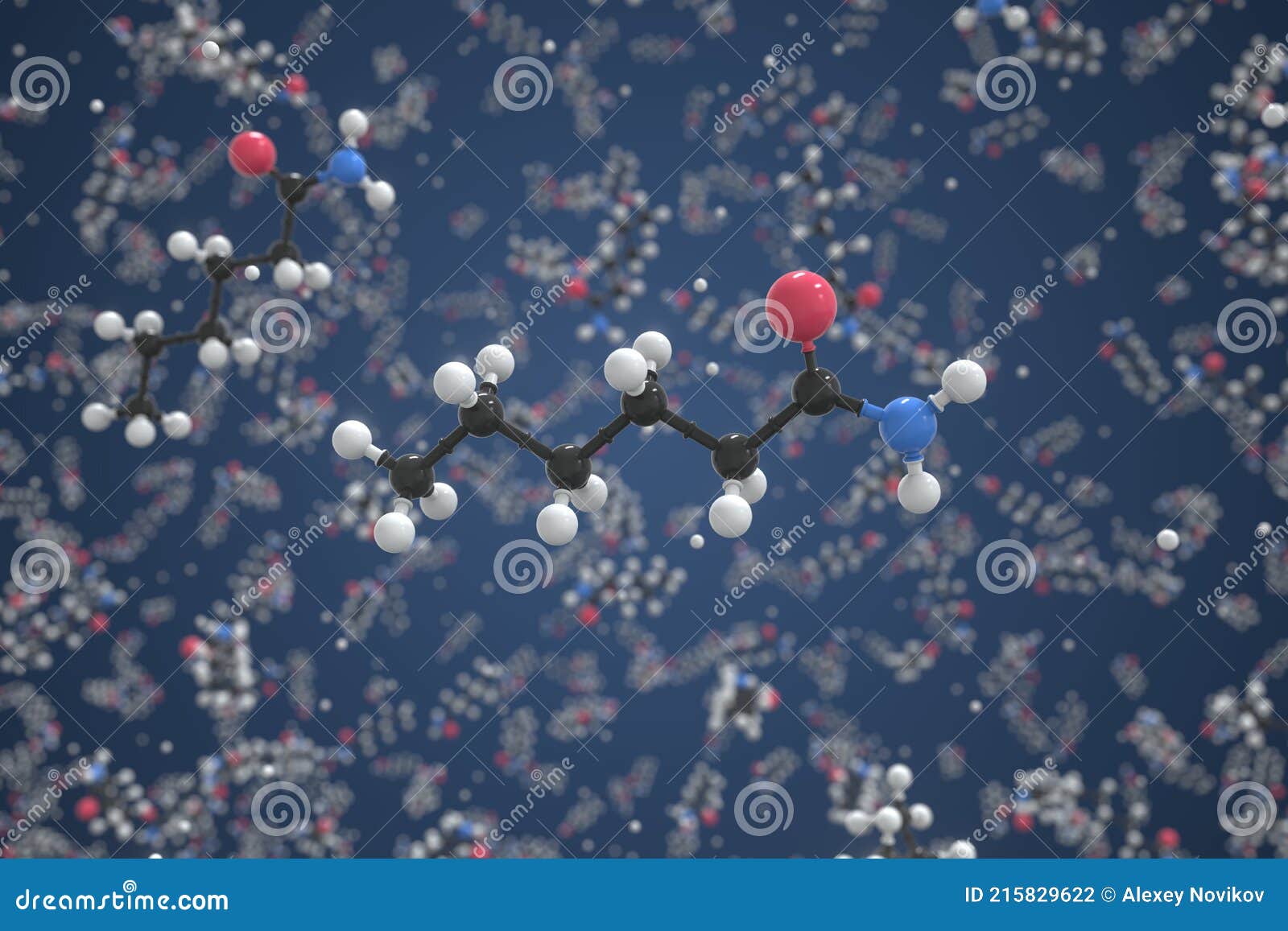 Polyamide 6 Molecule, Scientific Molecular Model, 3d Rendering Stock ...