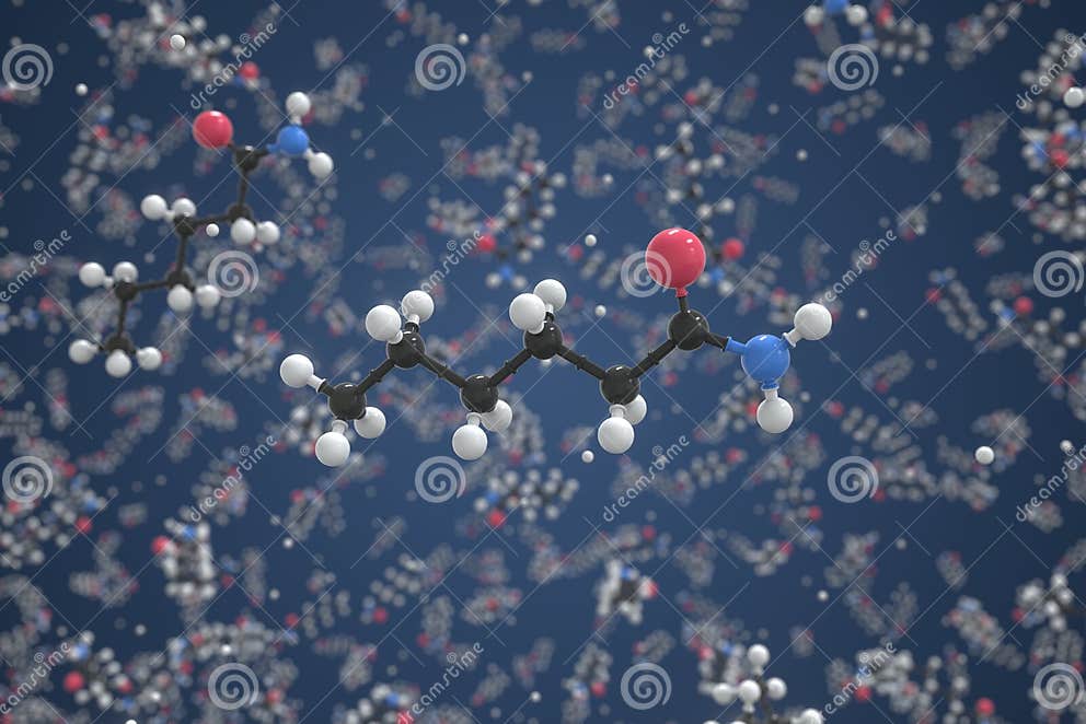 Polyamide 6 Molecule, Scientific Molecular Model, 3d Rendering Stock ...
