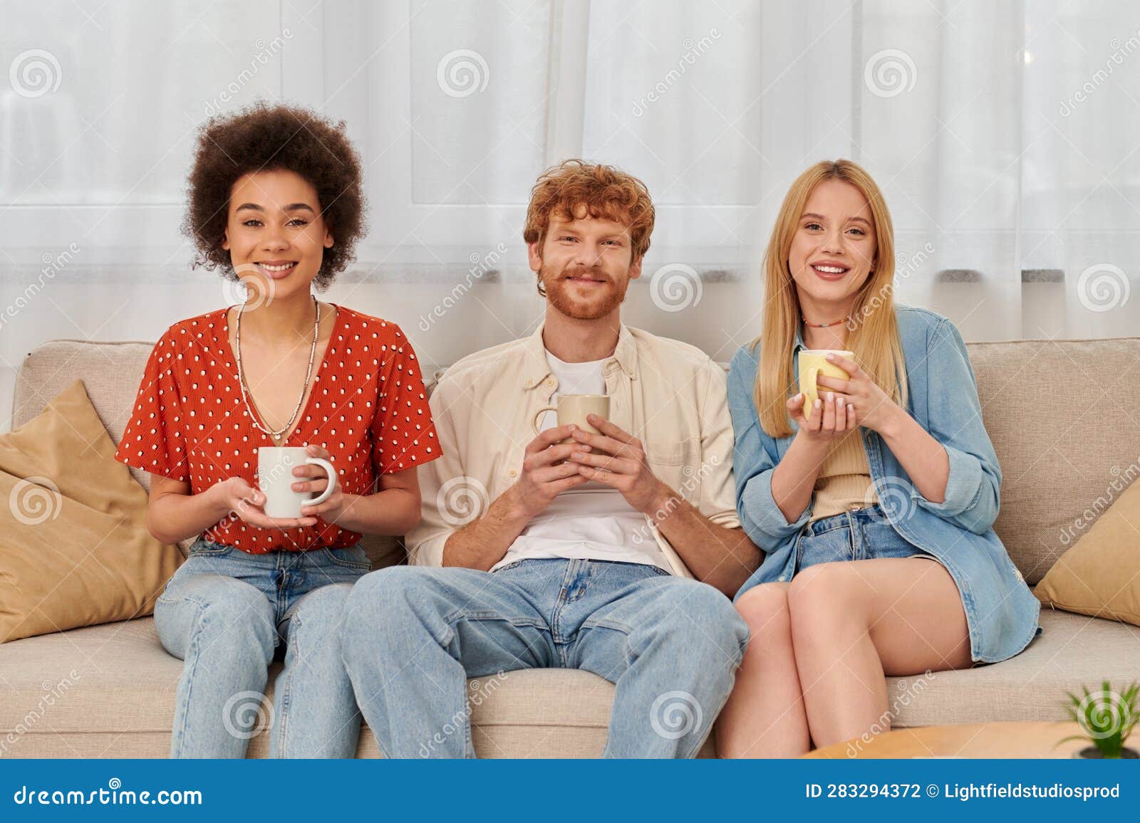 Polyamorous Concept, Relationship Diversity, Happy Polygamy Stock Photo ...