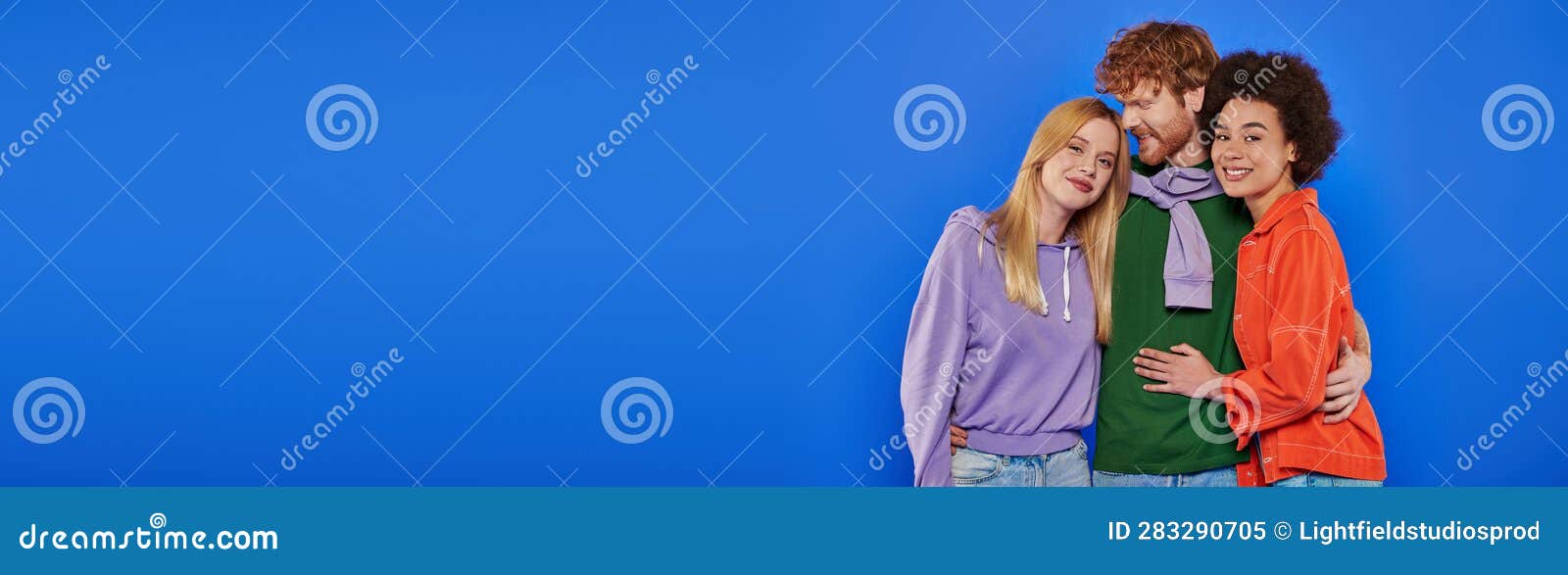 Polyamory Concept, Cheerful Multicultural Women Looking Stock Image ...