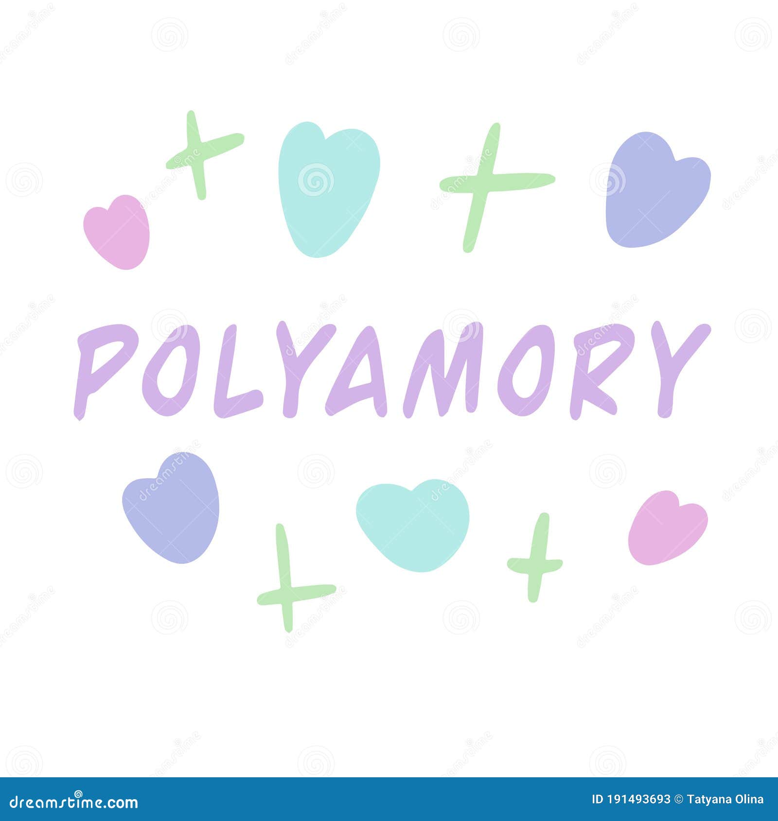 Illustration Of A Polyamorous Sign With Graphic Elements. Simple Cute ...