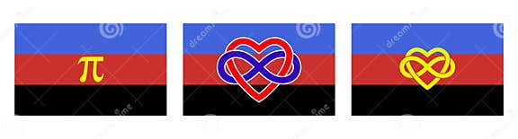 Polyamory Movement Symbol Flat Icon. Flag of Love Polyamorous Stock ...