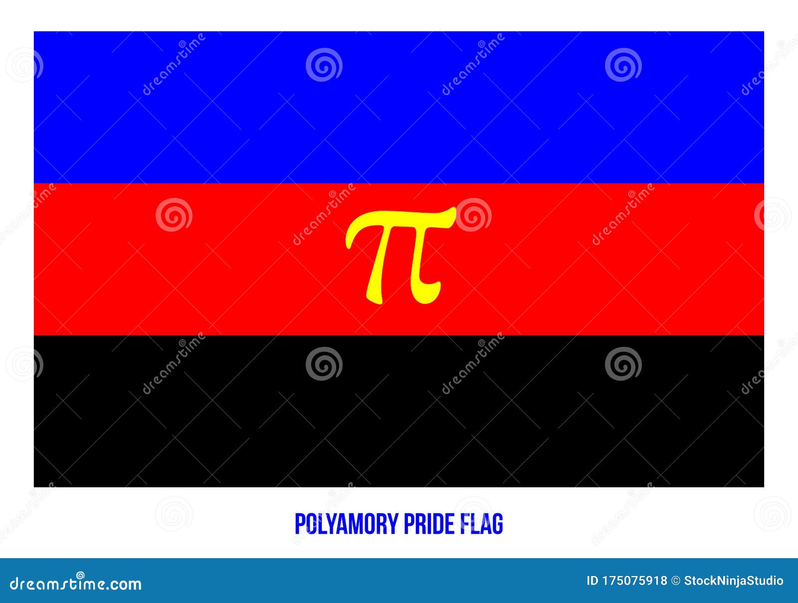 Polyamory Pride Flag Vector Illustration Designed with Correct Color ...