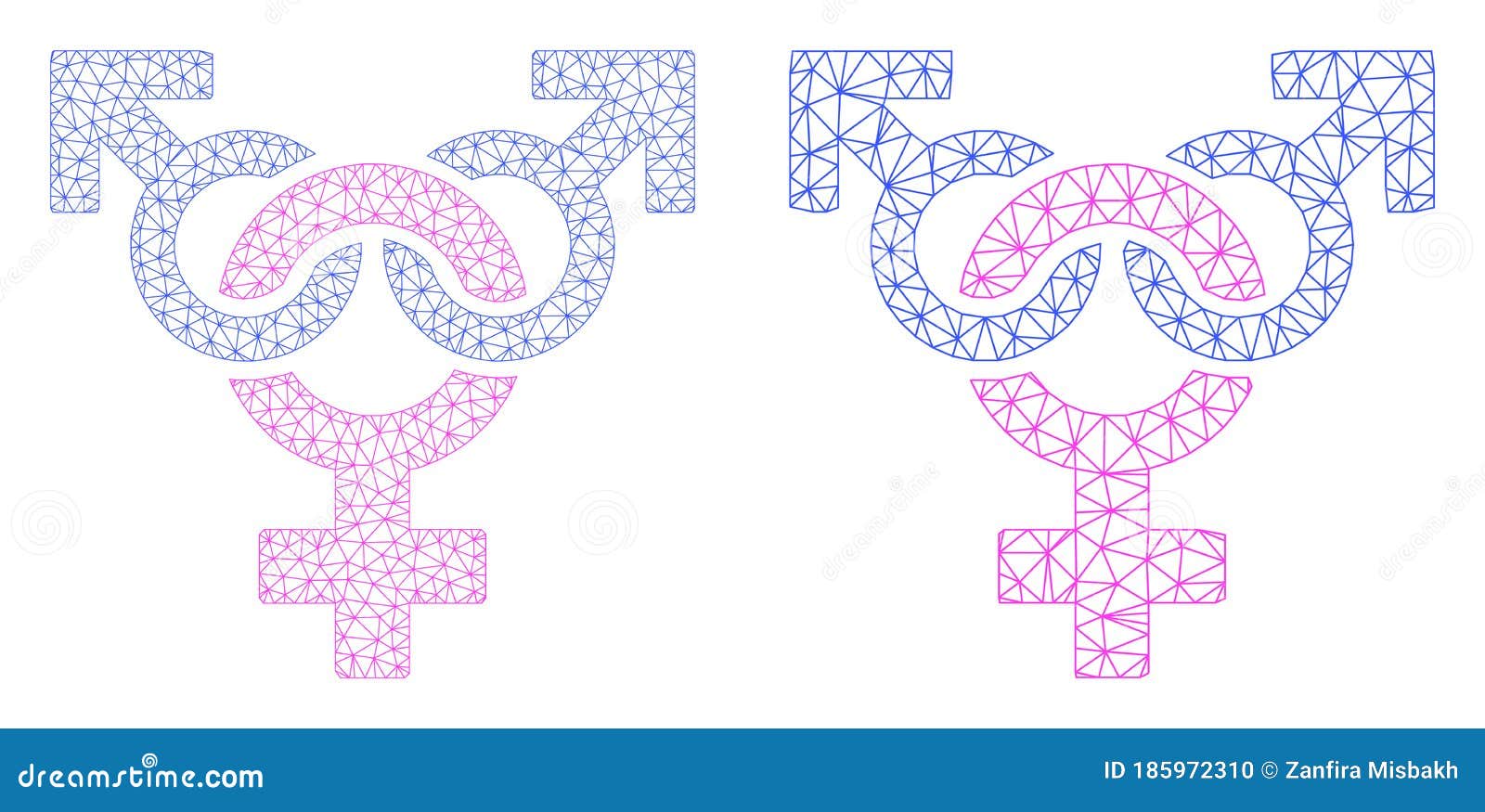 Polyandry Symbol Icon - Vector Polygonal Mesh Stock Vector ...