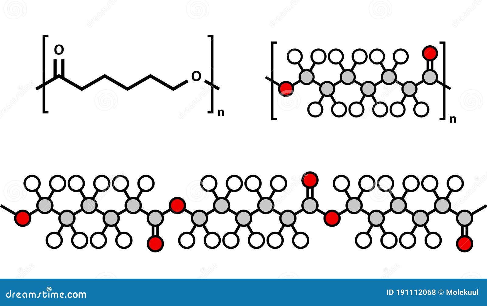Polycaprolactone (PCL) Biodegradable Polyester, Chemical Structure ...