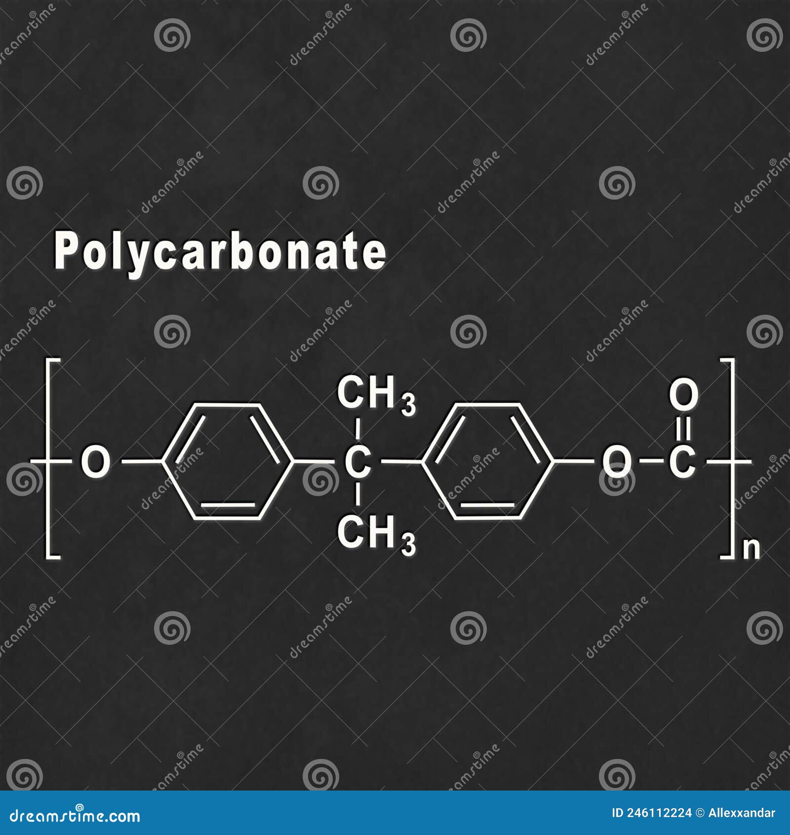 Polycarbonate PC Lexan, Structural Chemical Formula Stock Illustration ...